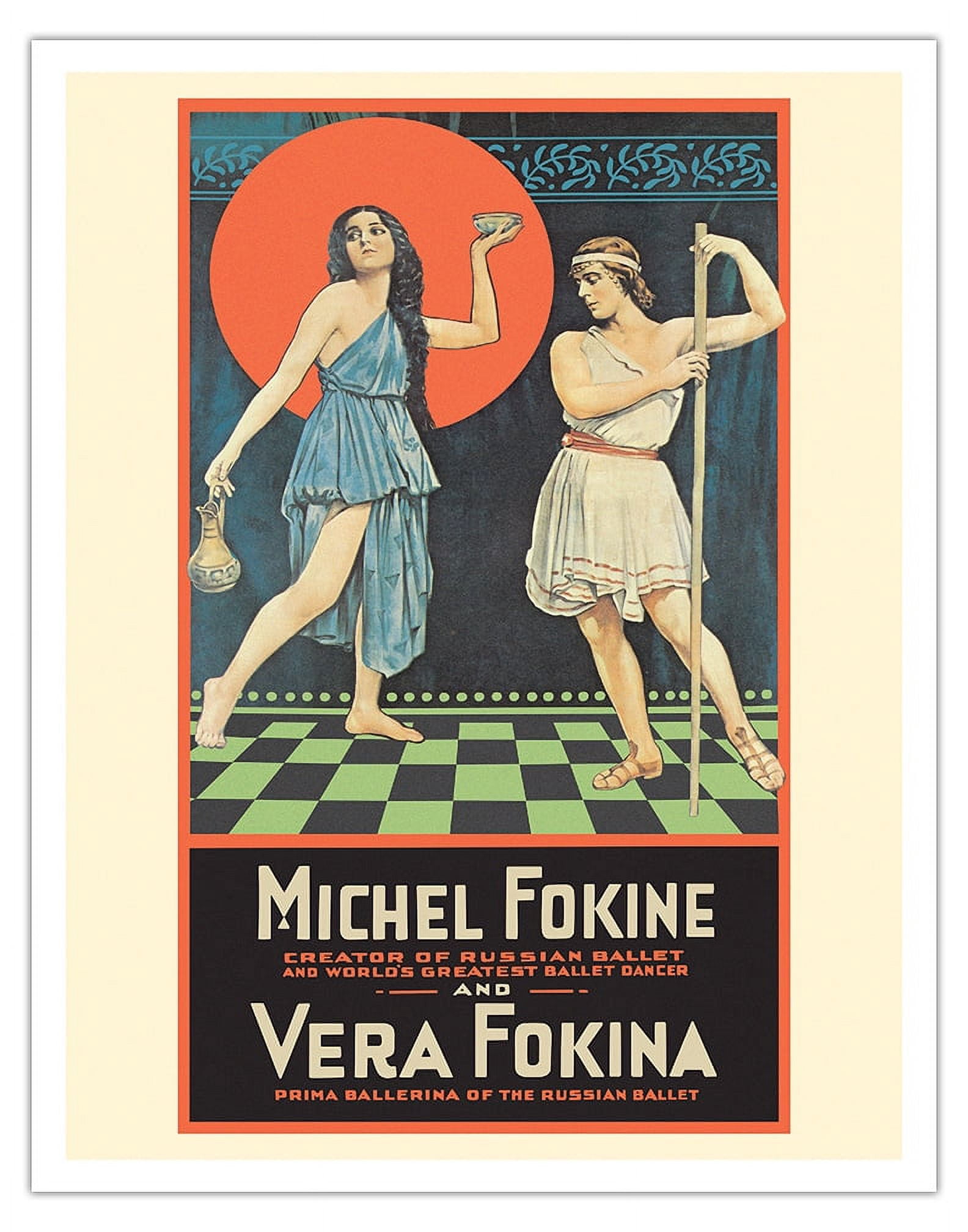 Michael Fokine and Vera Forina - Vintage Ballet Dance Poster c.1922 ...
