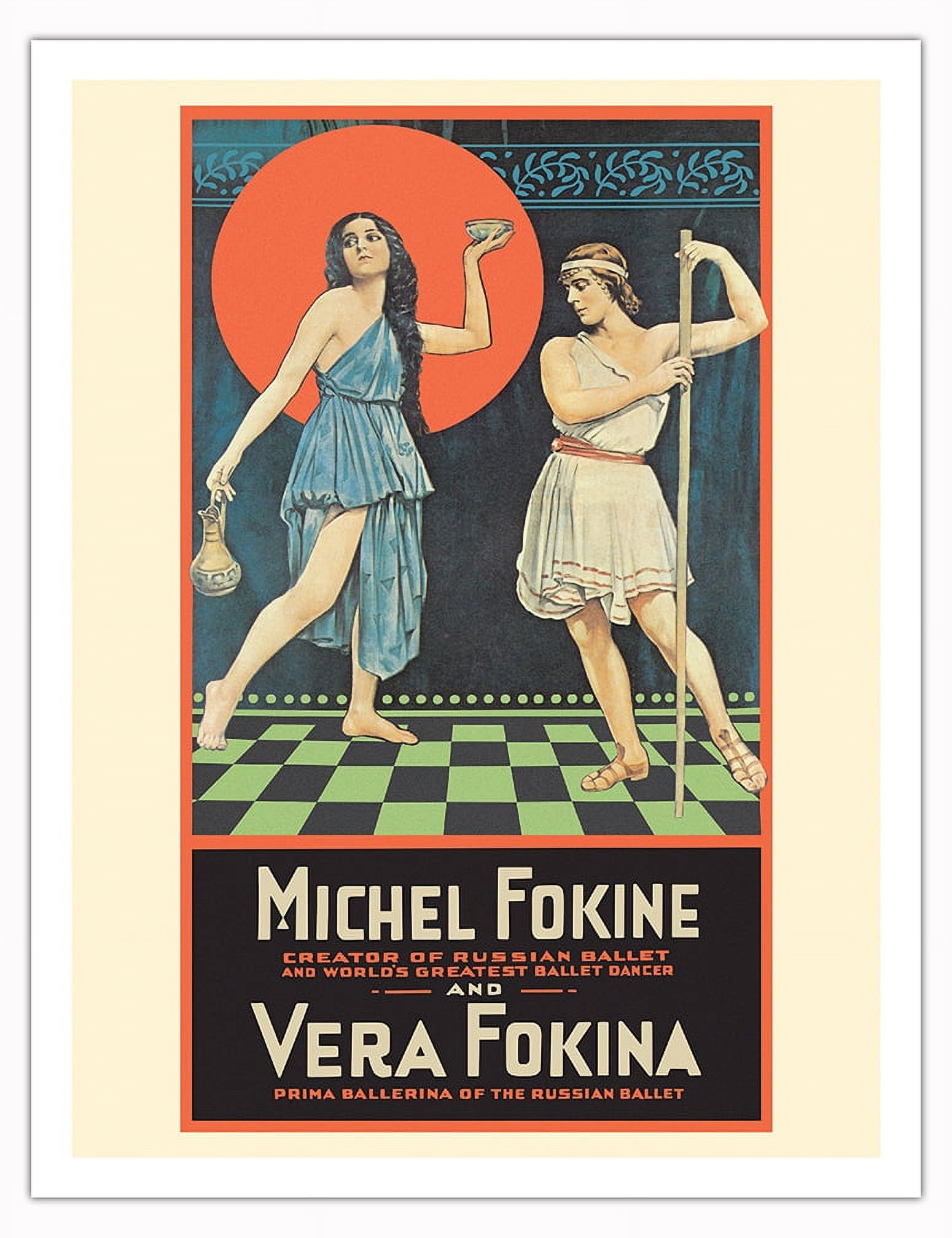 Michael Fokine and Vera Forina - Vintage Ballet Dance Poster c.1922 ...