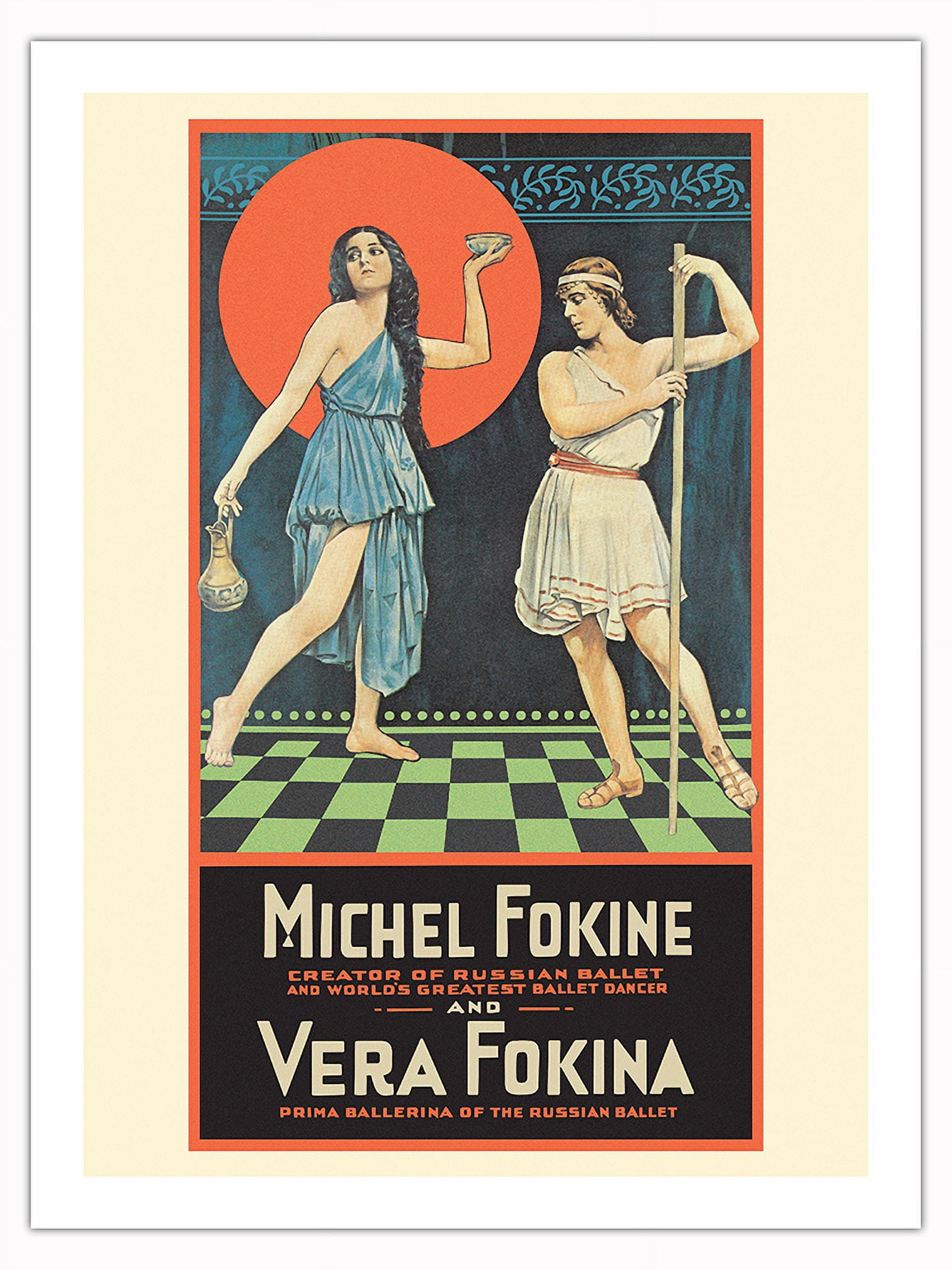 Michael Fokine and Vera Forina - Vintage Ballet Dance Poster c.1922 ...