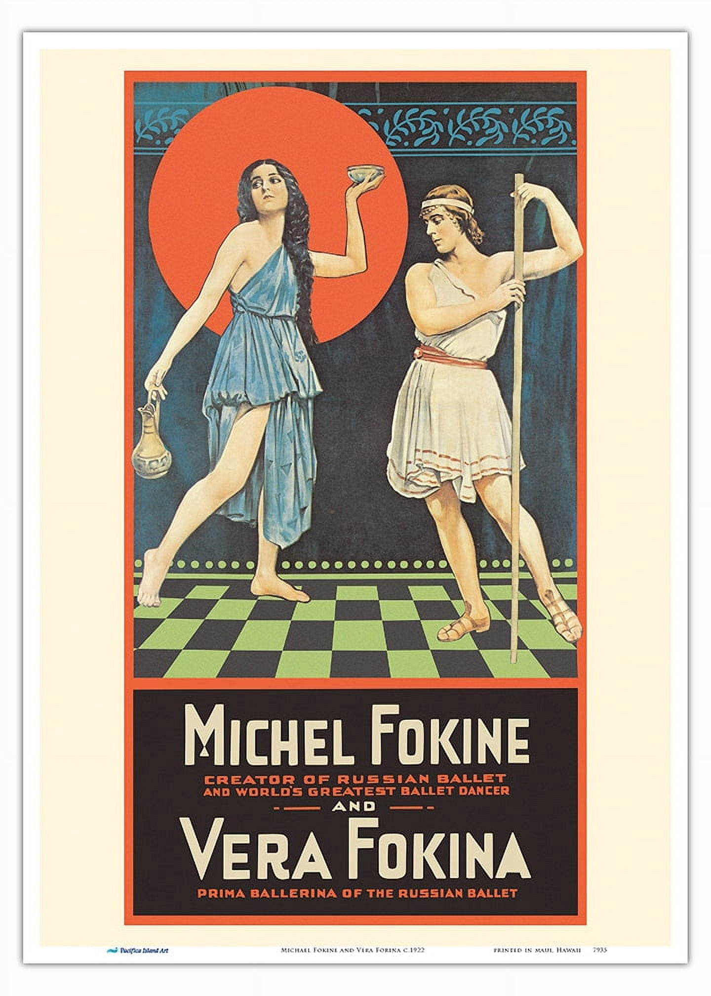 Michael Fokine and Vera Forina - Vintage Ballet Dance Poster c.1922 ...