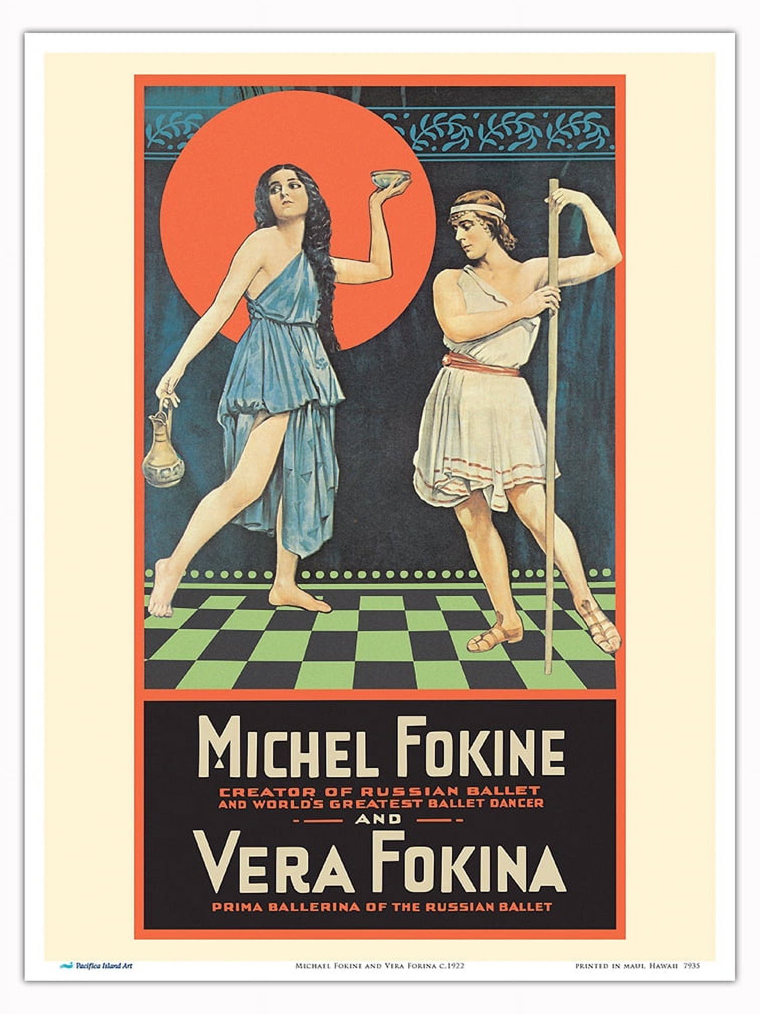 Michael Fokine and Vera Forina - Vintage Ballet Dance Poster c.1922 ...