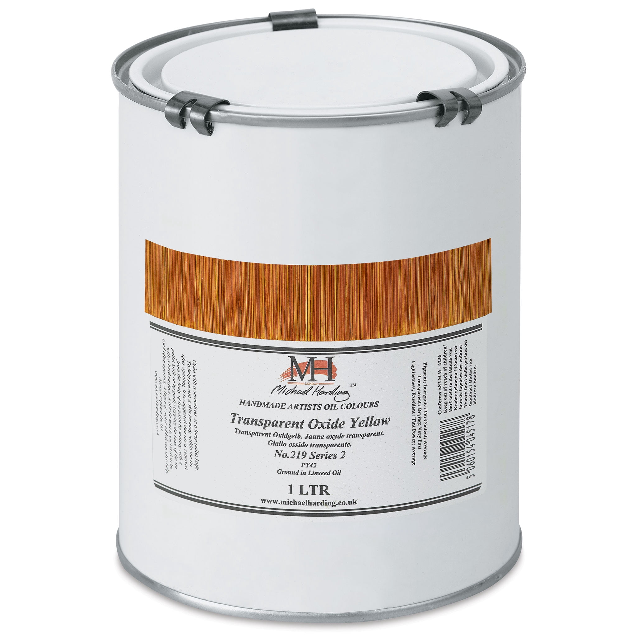 Michael Harding Artists Oil Color - Transparent Oxide Yellow, 1 Liter ...