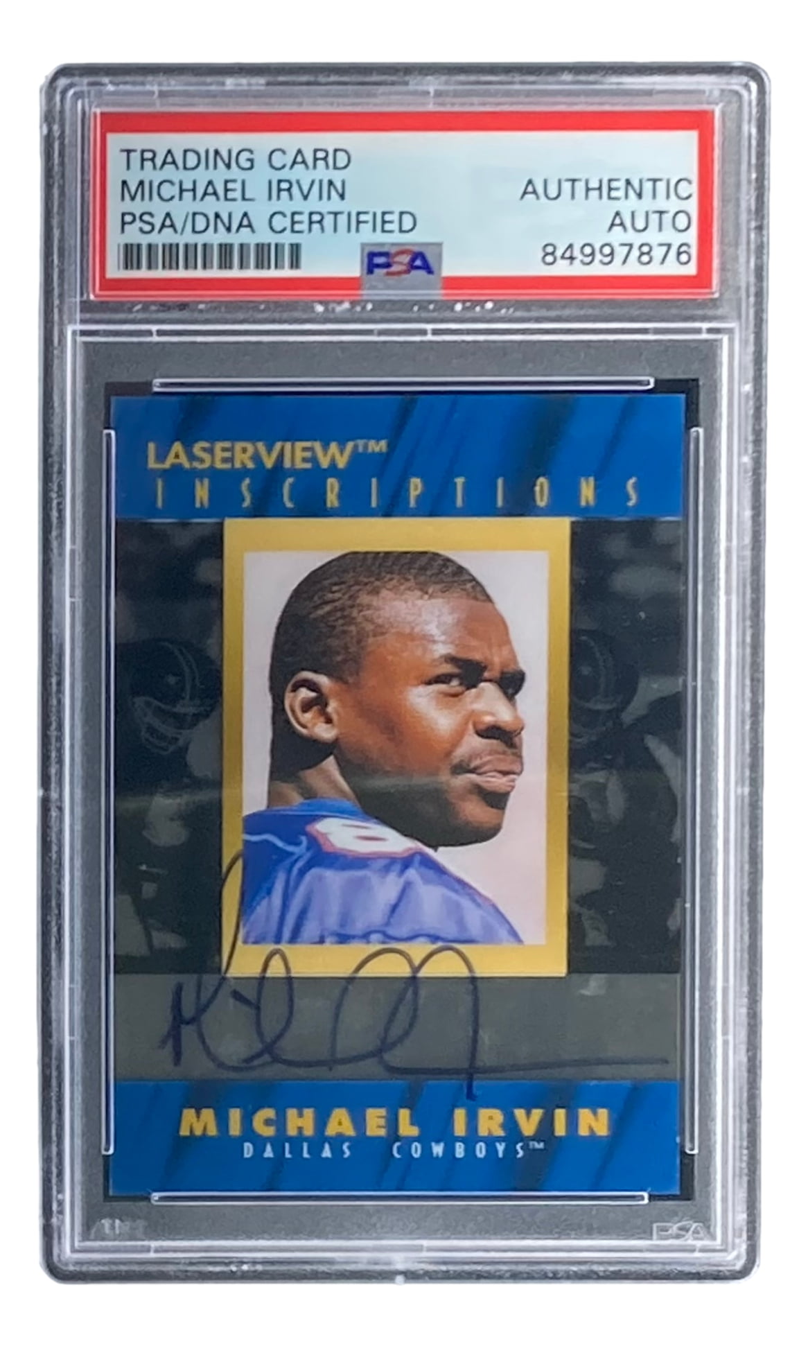Michael Irvin Signed Dallas Cowboys 1996 Pinnacle Laserview Trading ...