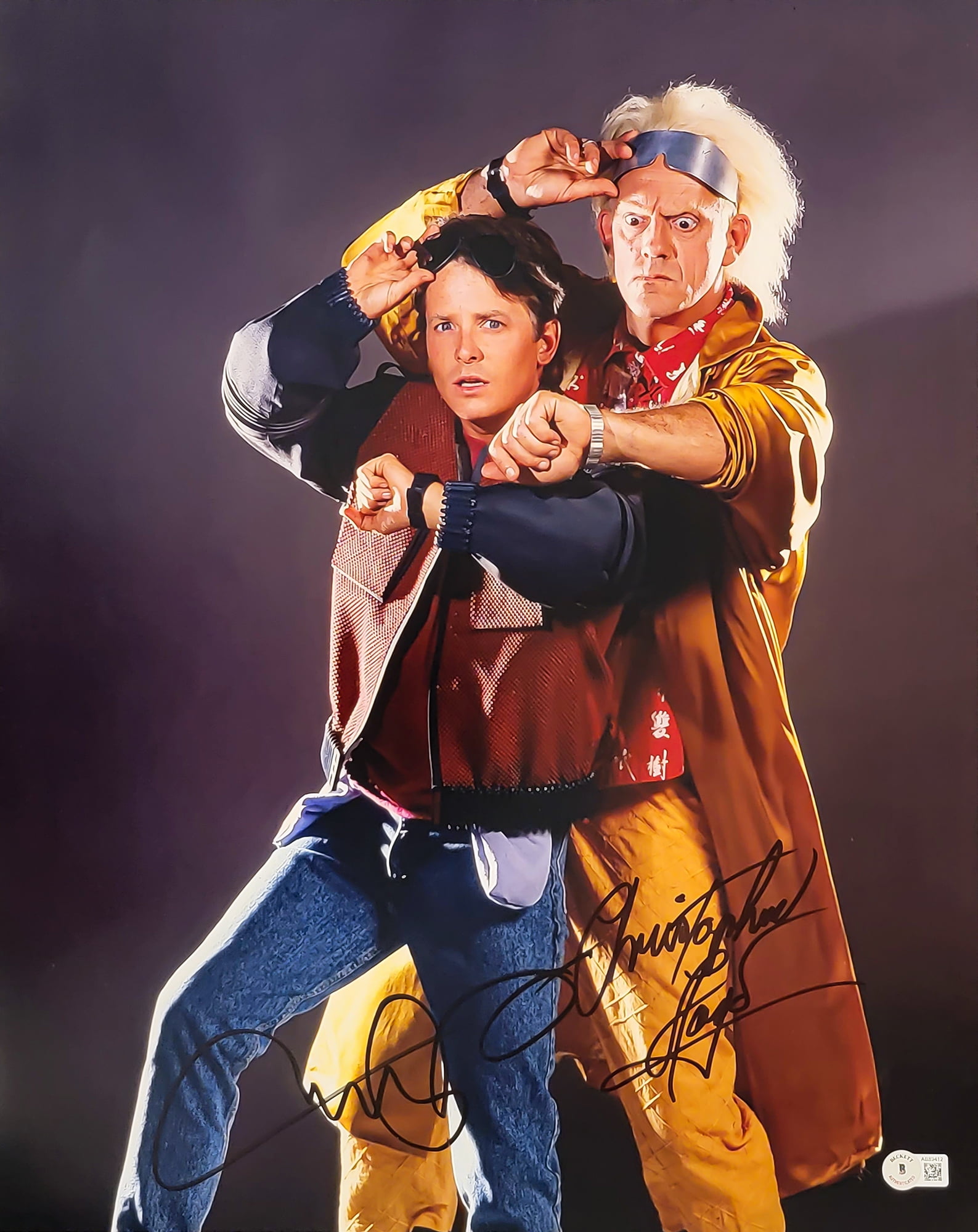 Michael J. Fox & Christopher Lloyd Autographed 16x20 Photo Back To The ...