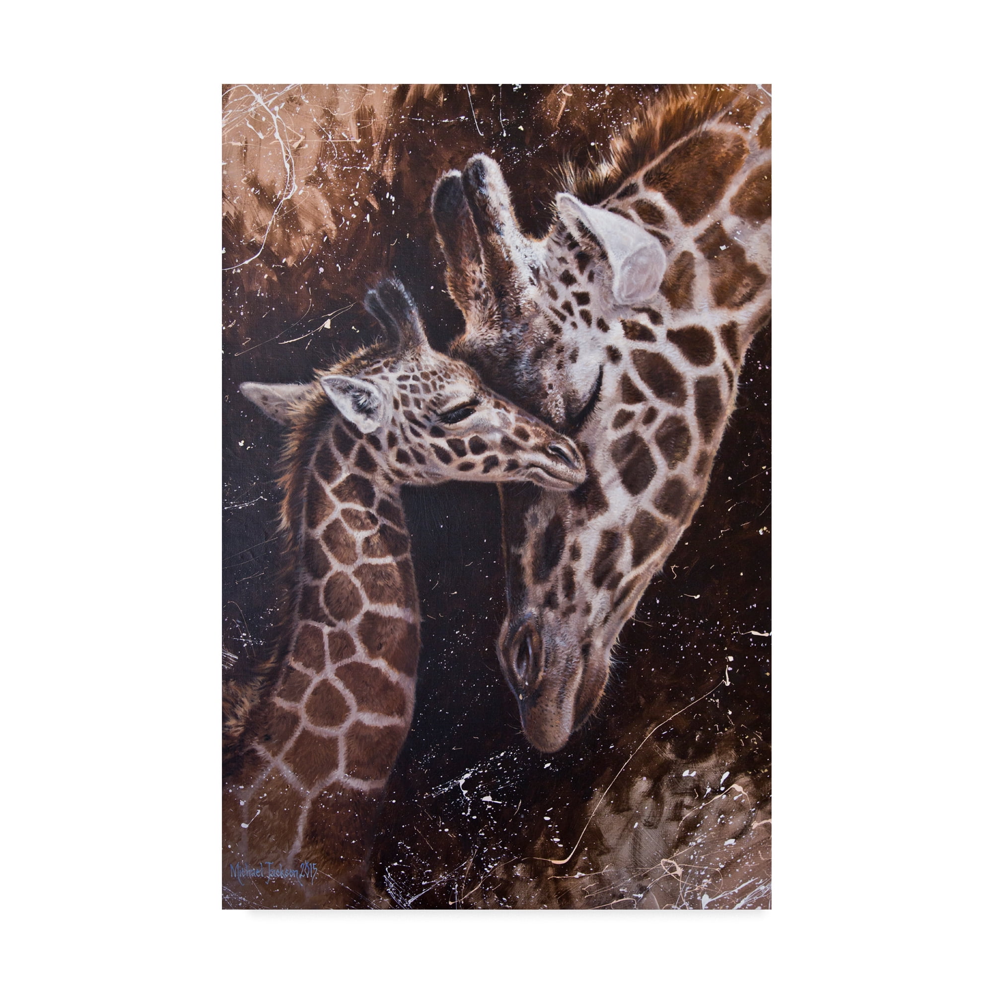 Michael Jackson Baby Giraffes Canvas Art 24x32 - Walmart.com