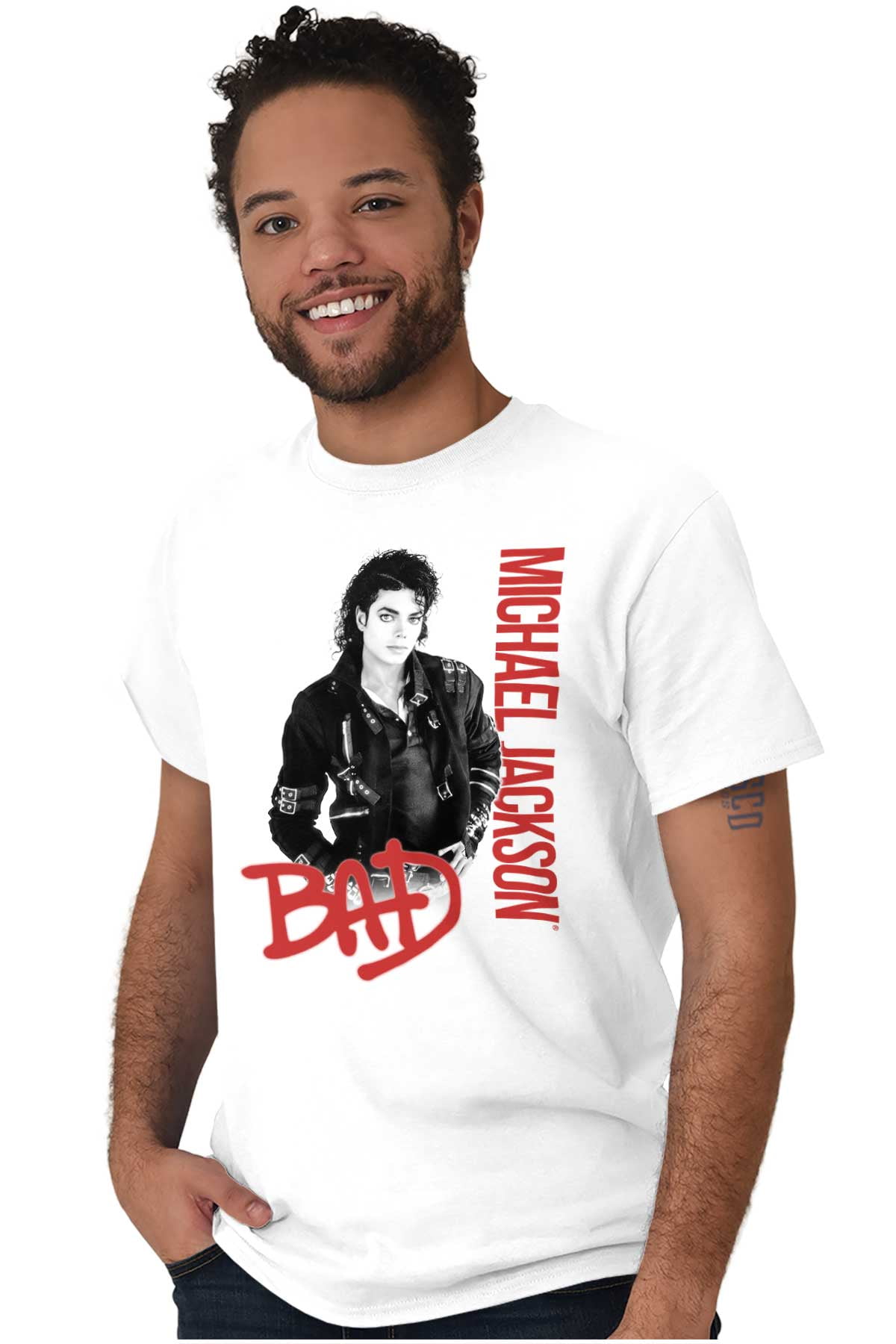 Michael Jackson Bad Music Album Cover Men's Graphic T Shirt Tees Brisco ...