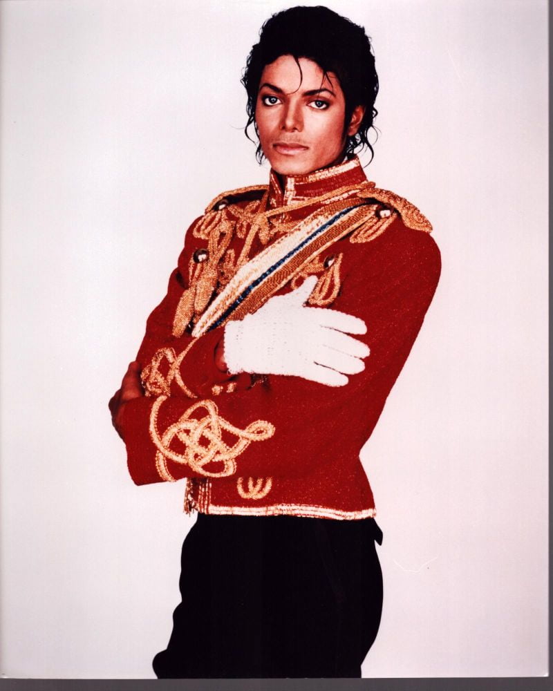 Posterazzi Michael Jackson In Red Beaded Jacket And Glove 8" x 10 ...