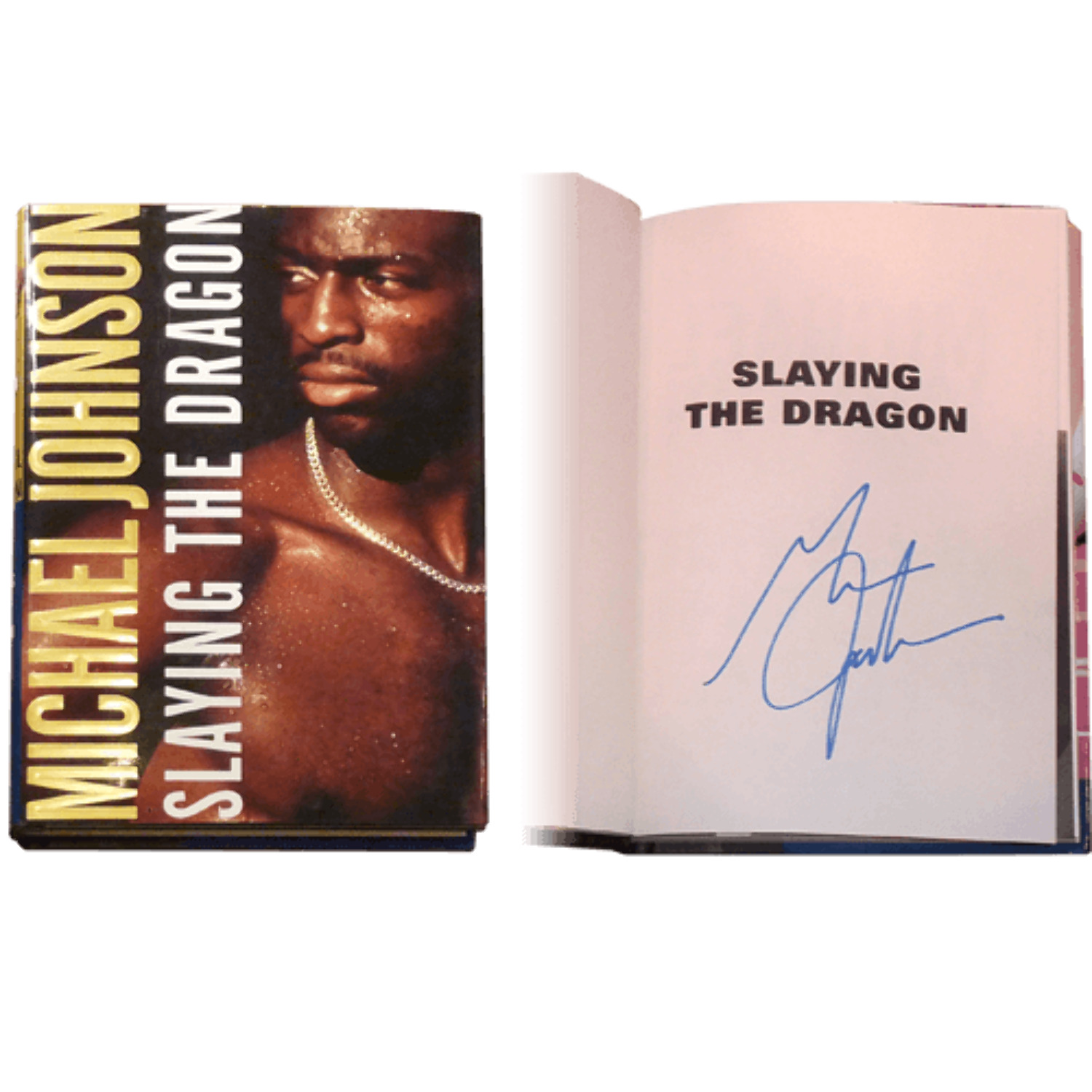 Michael Johnson Autographed Olympics Track "Slaying The Dragon" Book ...