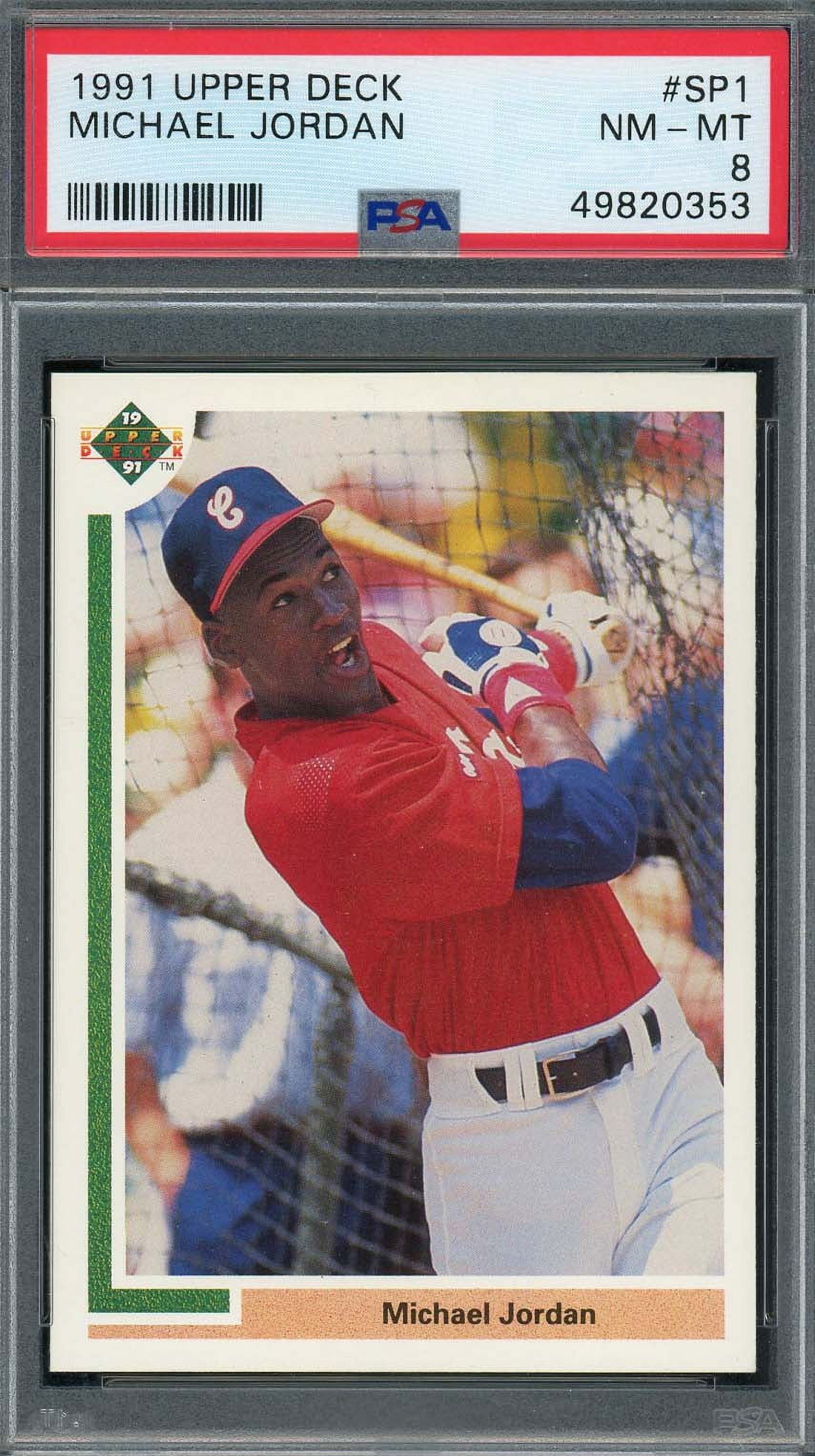 Michael Jordan 1991 Upper Deck Baseball Card #SP1 Graded PSA 8 ...