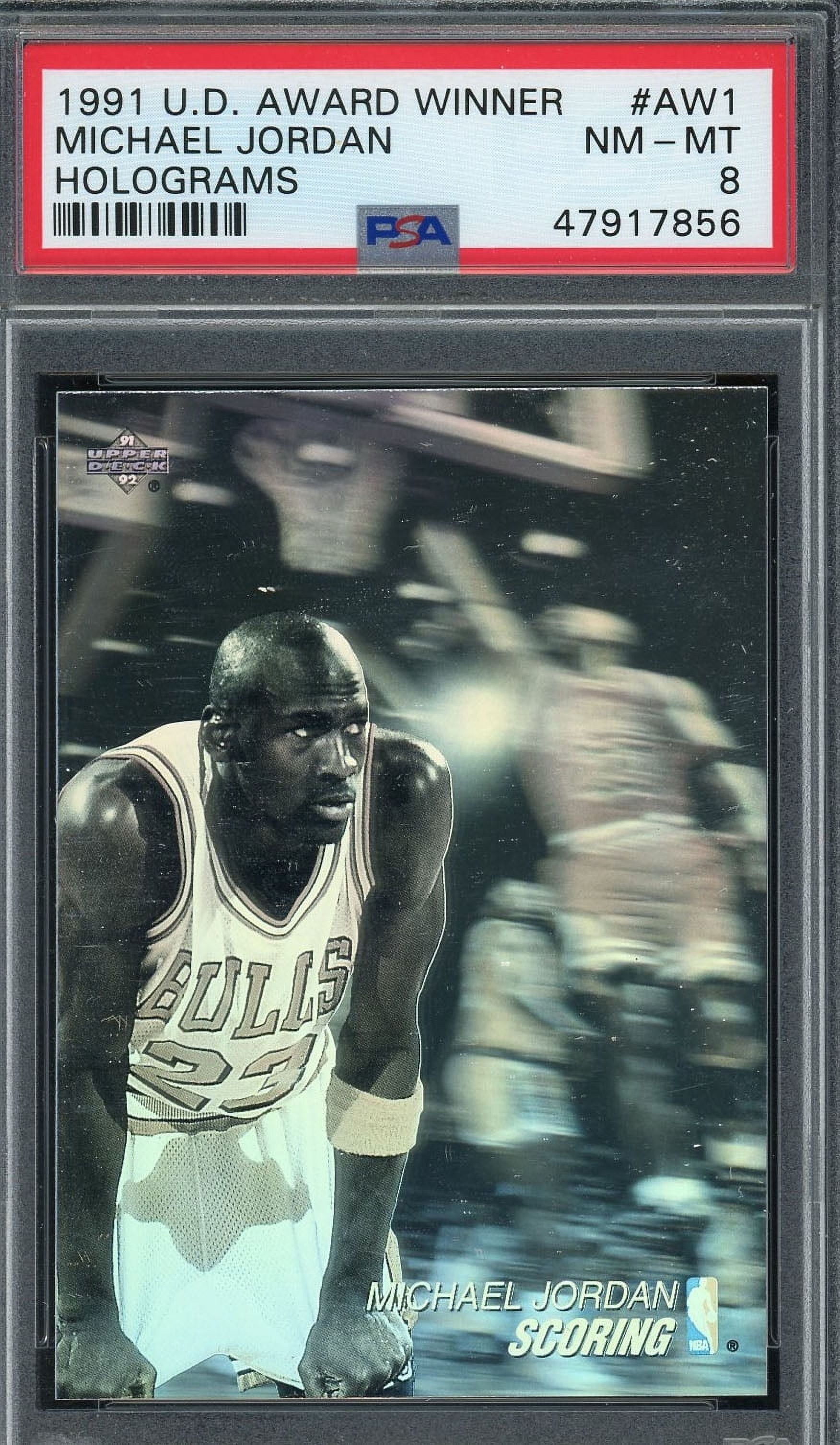 Michael Jordan 1991 Upper Deck MVP Award Winner Holograms Basketball Card #AW1 PSA 8 - Walmart.com