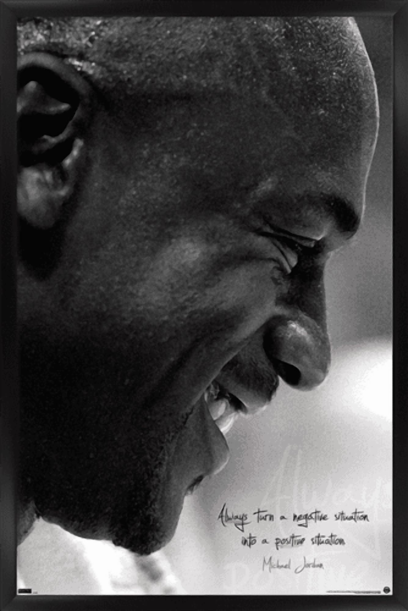 Michael Jordan - Always Positive Wall Poster, 14.725" x 22.375" Framed ...