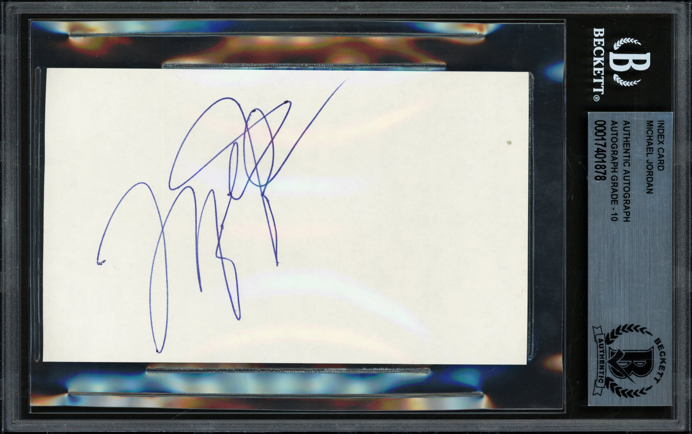 Michael Jordan Autographed 3x5 Index Card Chicago Bulls Auto Grade Gem ...