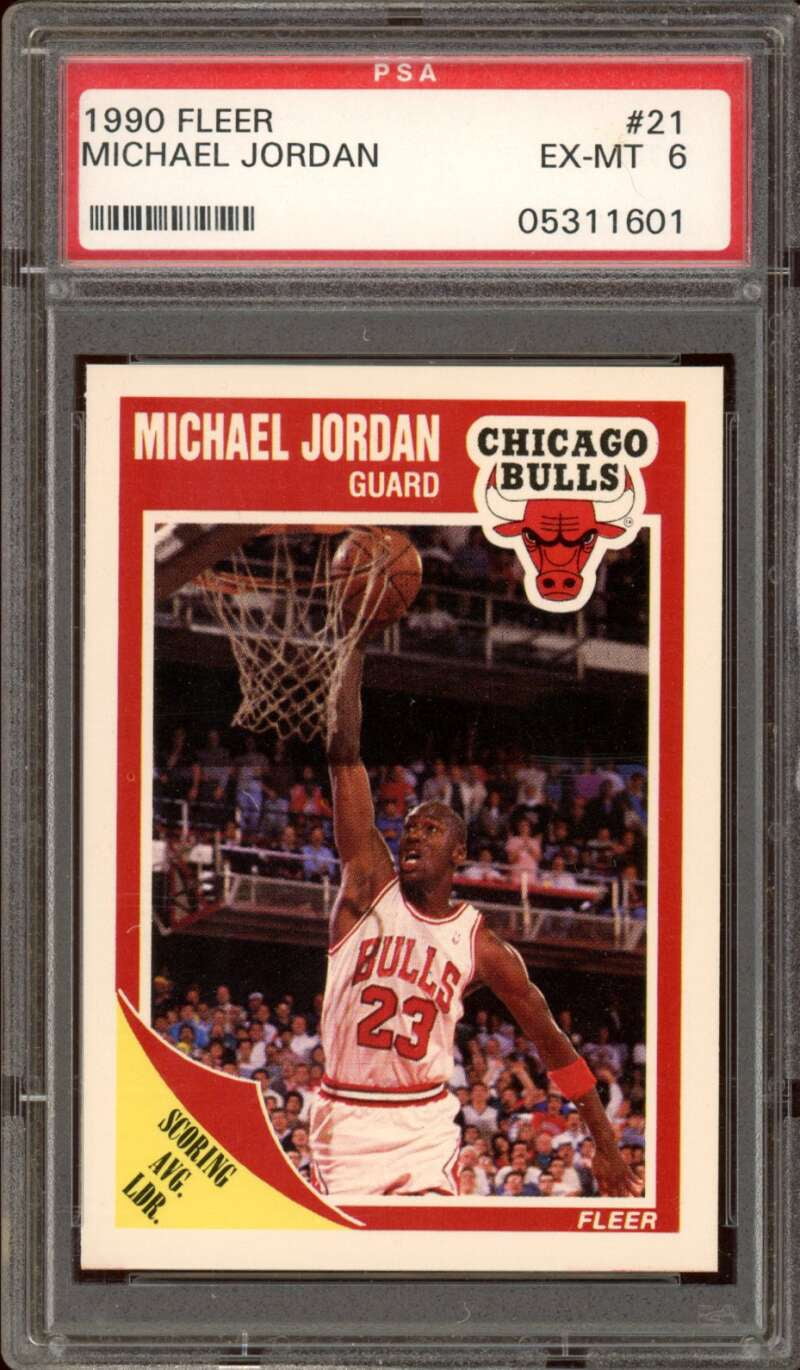 Michael Jordan Card 1989-90 Fleer #21 PSA 6 - Walmart.com
