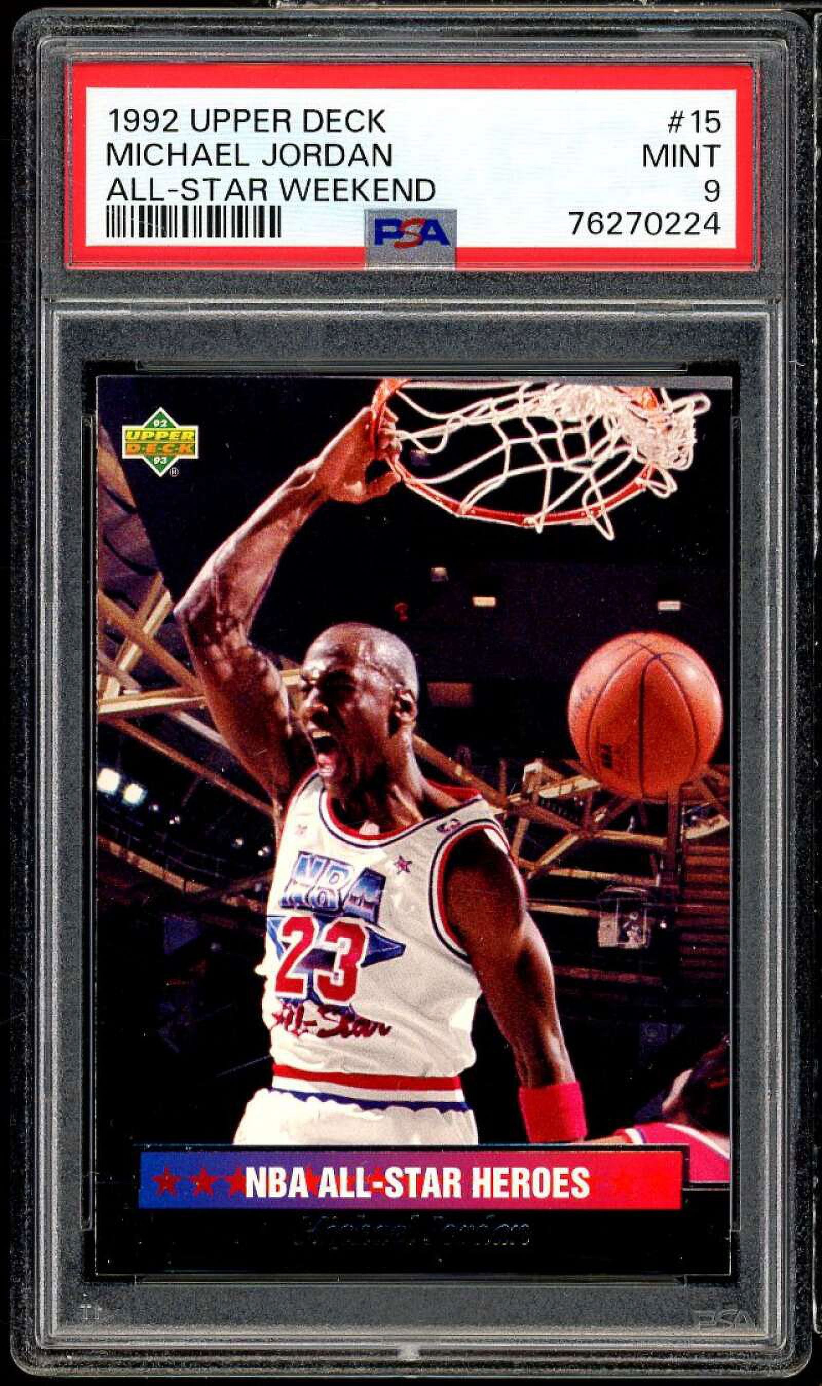 Michael Jordan Card 1992-93 Upper Deck All-Star Weekend #15 PSA 9 ...