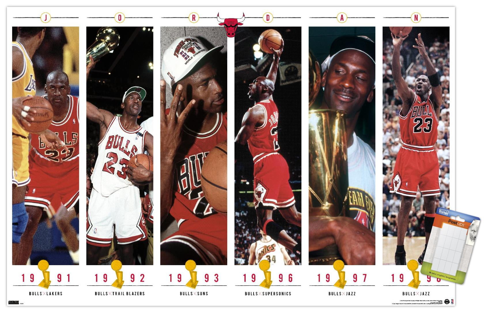 Michael Jordan - Championships Wall Poster, 22.375" x 34" - Walmart.com