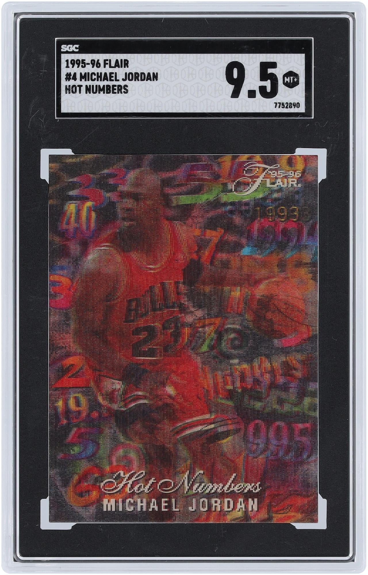Michael Jordan Chicago Bulls 1995-96 Flair Hot Numbers #4 SGC ...