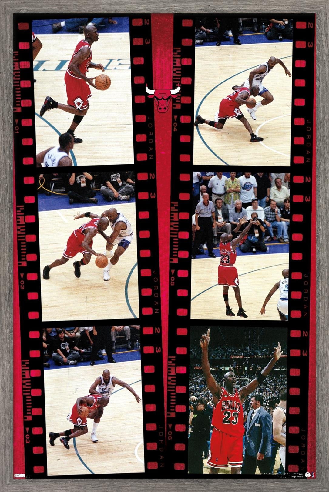 Michael Jordan - Final Sequence Wall Poster, 14.725" x 22.375" Framed ...