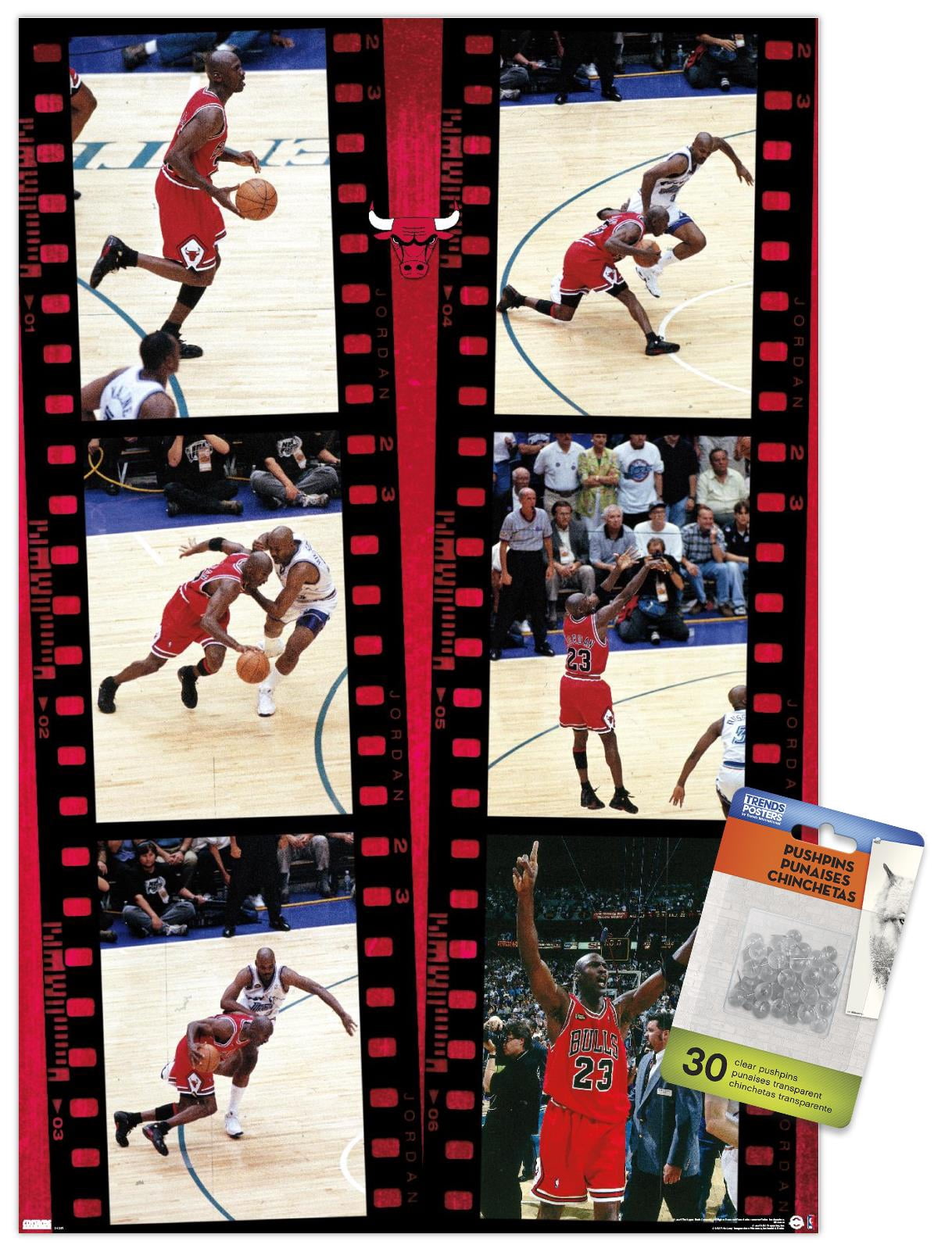 Michael Jordan - Final Sequence Wall Poster with Push Pins, 14.725" x ...
