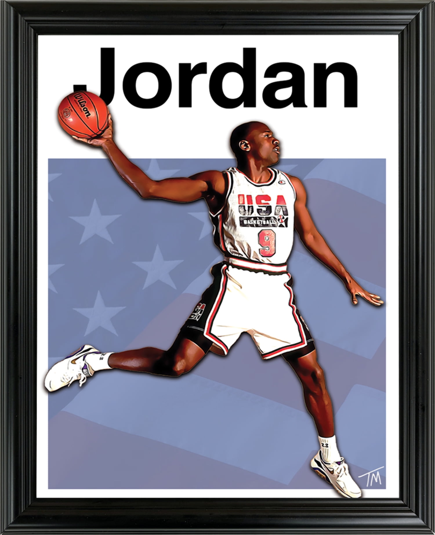 Michael Jordan Framed Sports Art Photo by Thomas Maxwell - Walmart.com