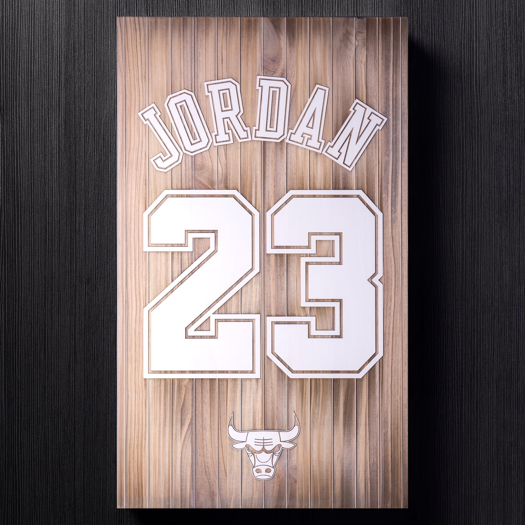 Michael Jordan - Jersey Laser Engraved Wood Wall Art, 15" x 25.25 ...