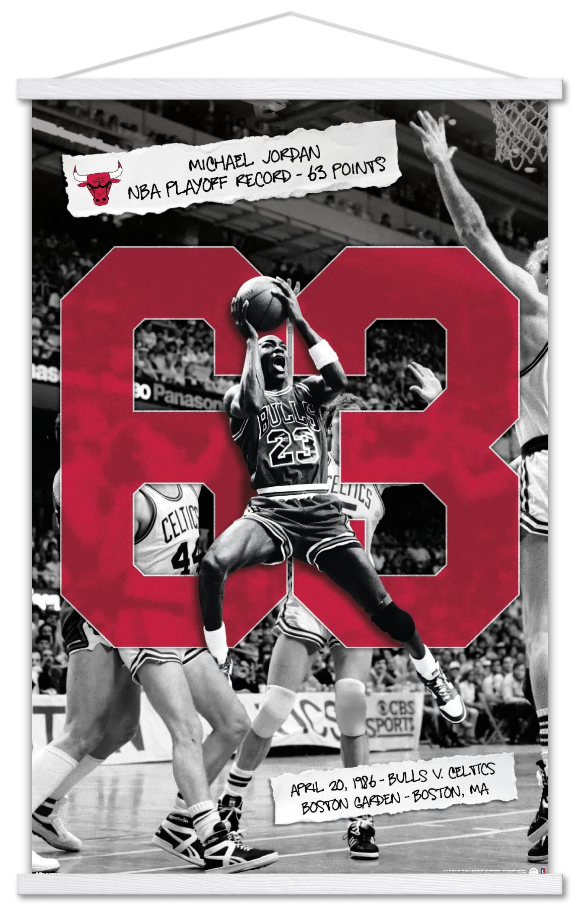 Michael Jordan - NBA Playoffs Single Game Scoring Record Wall Poster ...