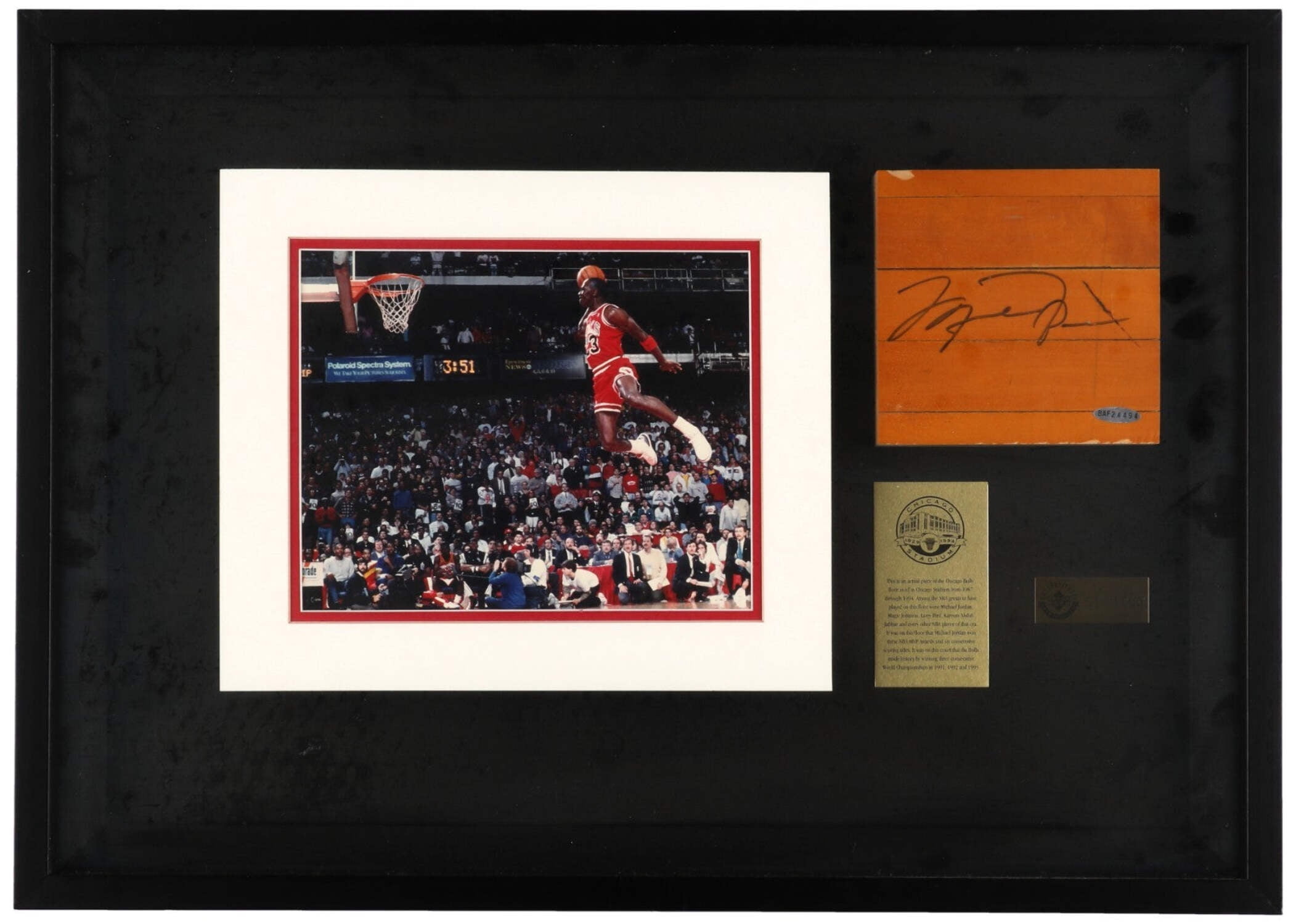 Michael Jordan Signed Chicago Bulls Game Used Floor UDA Upper Deck ...