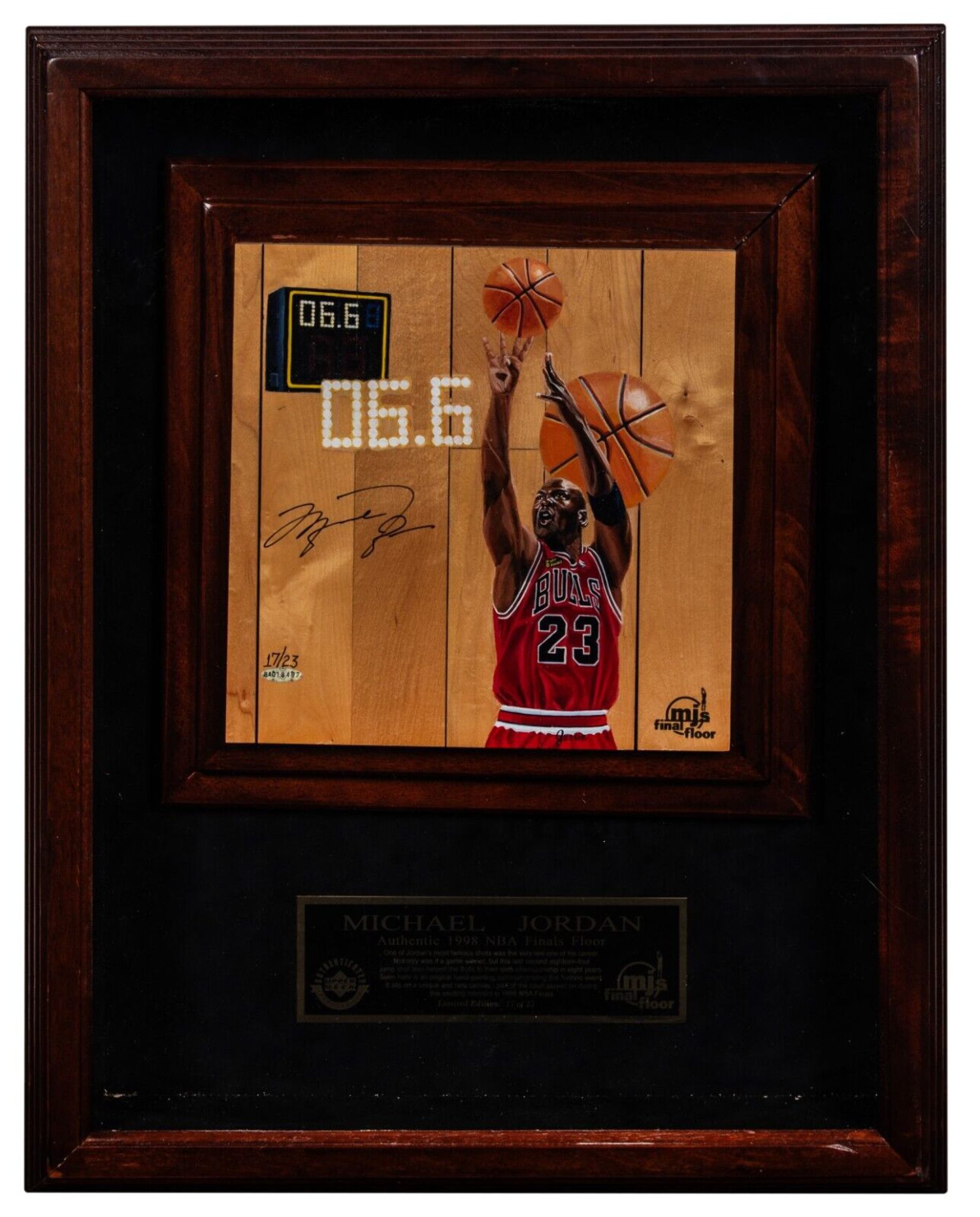Michael Jordan Signed Last Dance Game Used Final Floor NBA Finals UDA ...