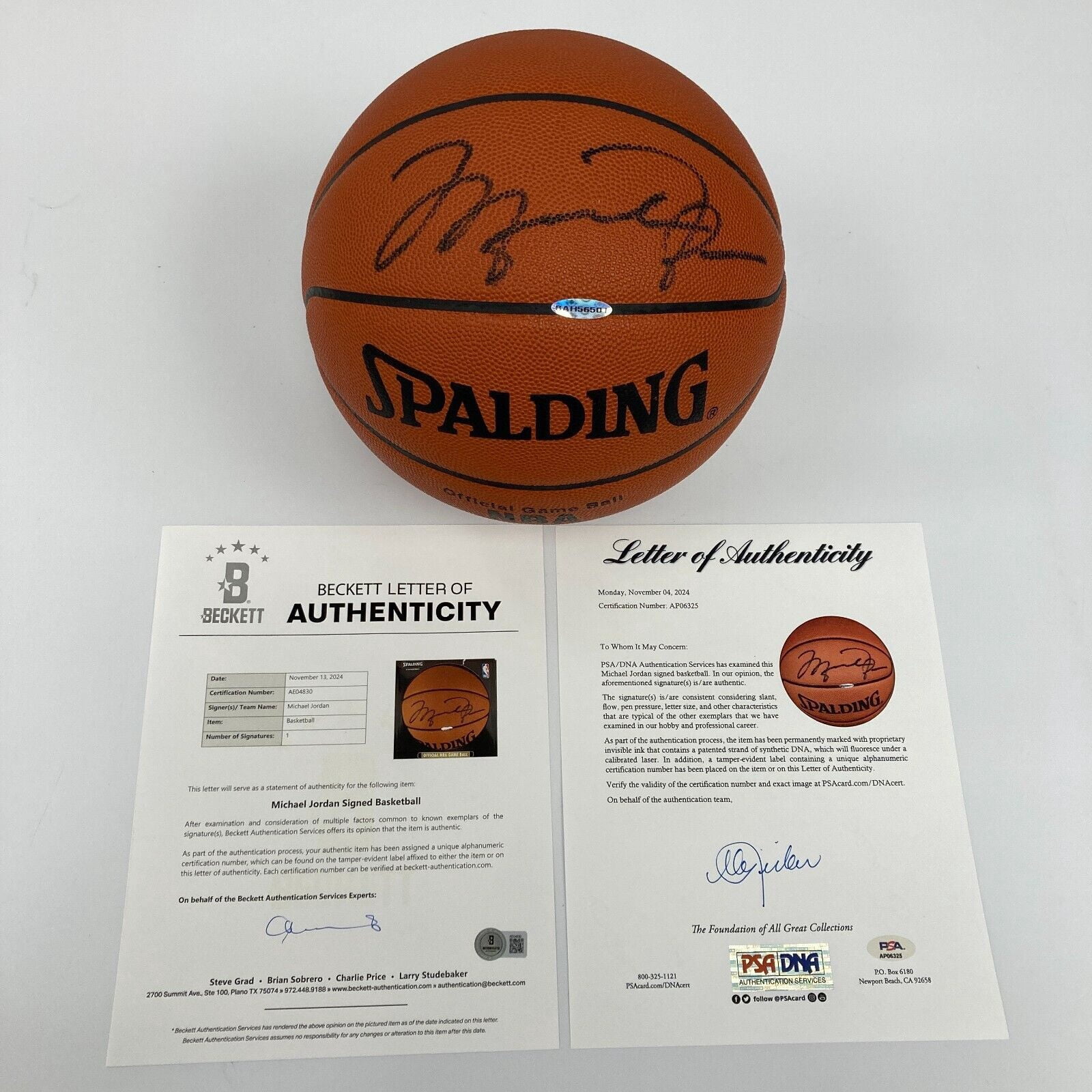 Michael Jordan Signed Spalding Official NBA Game Basketball PSA DNA ...