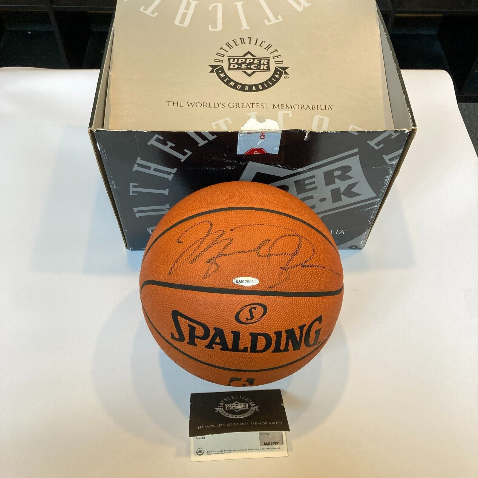 Michael Jordan Signed Spalding Official NBA Game Basketball UDA Upper ...