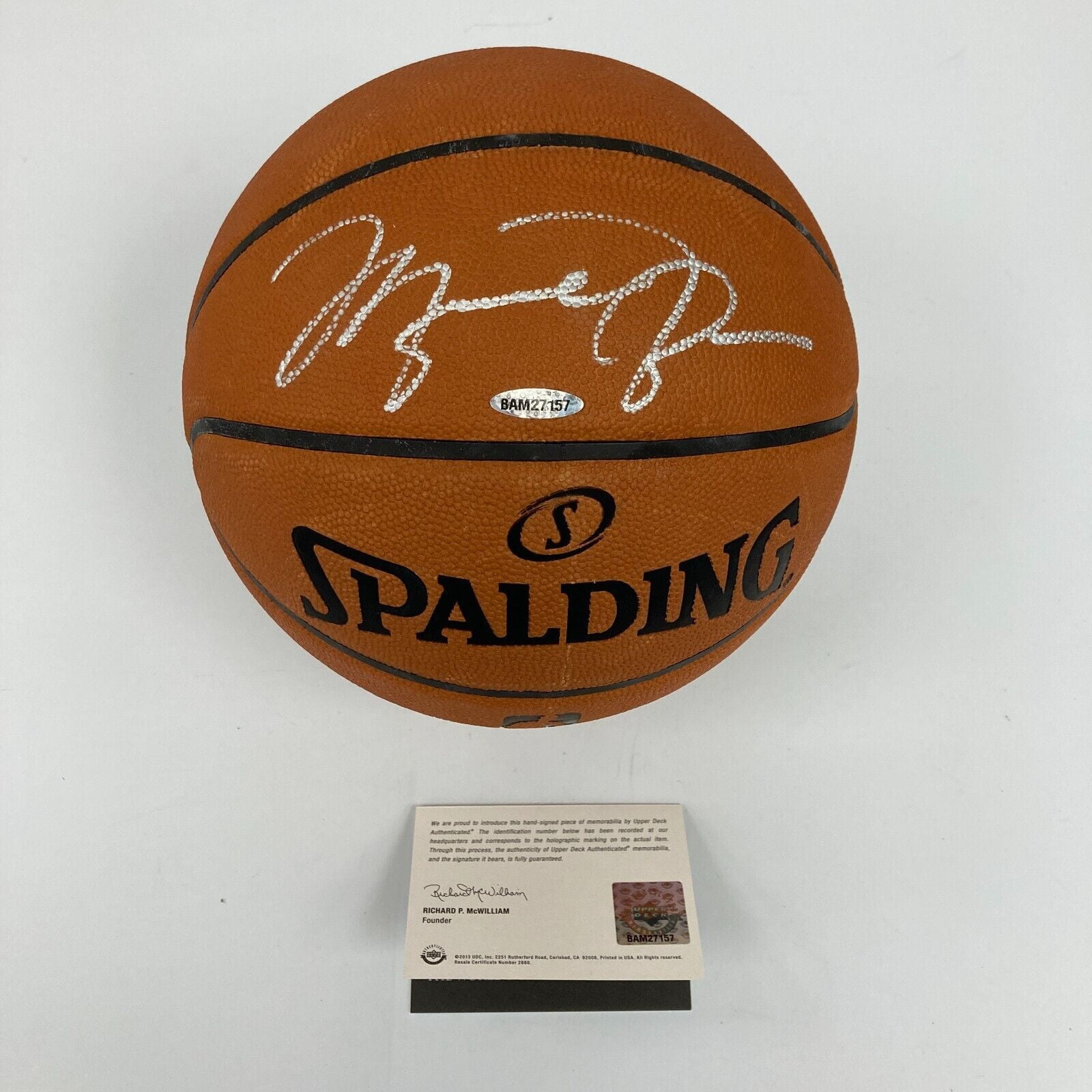 Michael Jordan Signed Spalding Official NBA Game Basketball UDA Upper ...