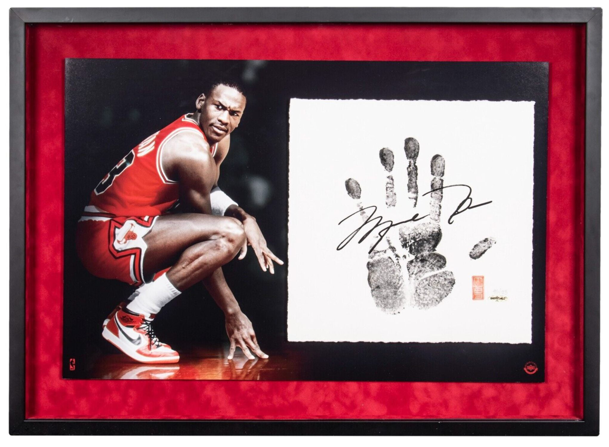 Michael Jordan Signed Tegata Handprint Framed Display UDA Upper Deck ...