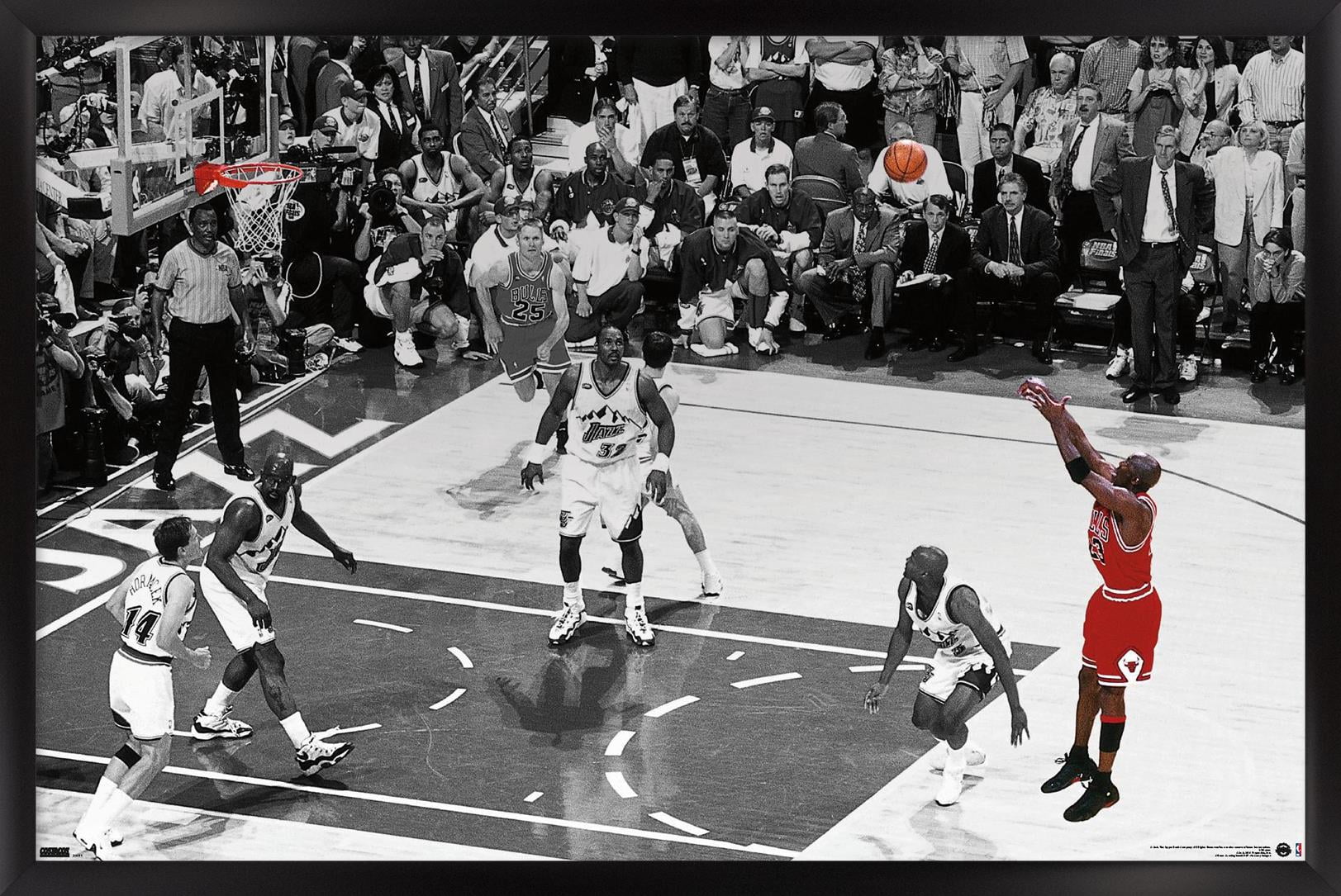 Michael Jordan - The Shot Horizontal Wall Poster, 22.375" x 34" Framed - Walmart.com