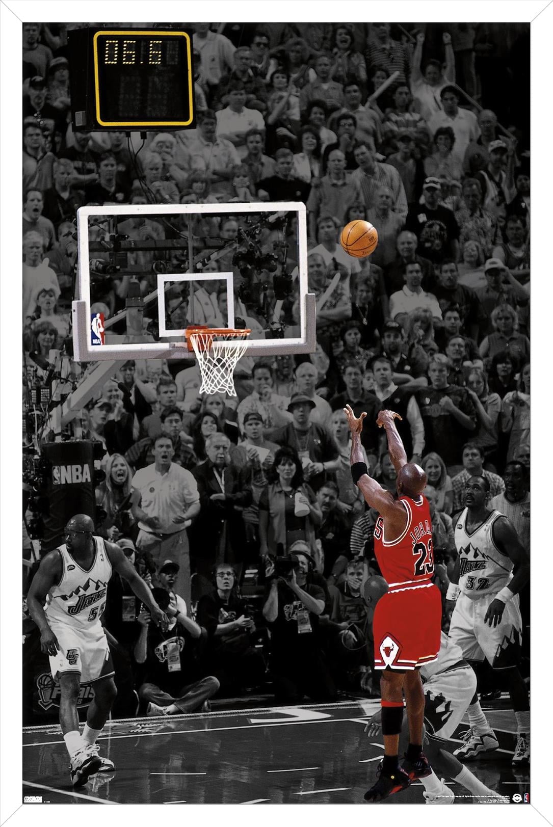 Michael Jordan - The Shot Wall Poster, 22.375" x 34" Framed - Walmart.com