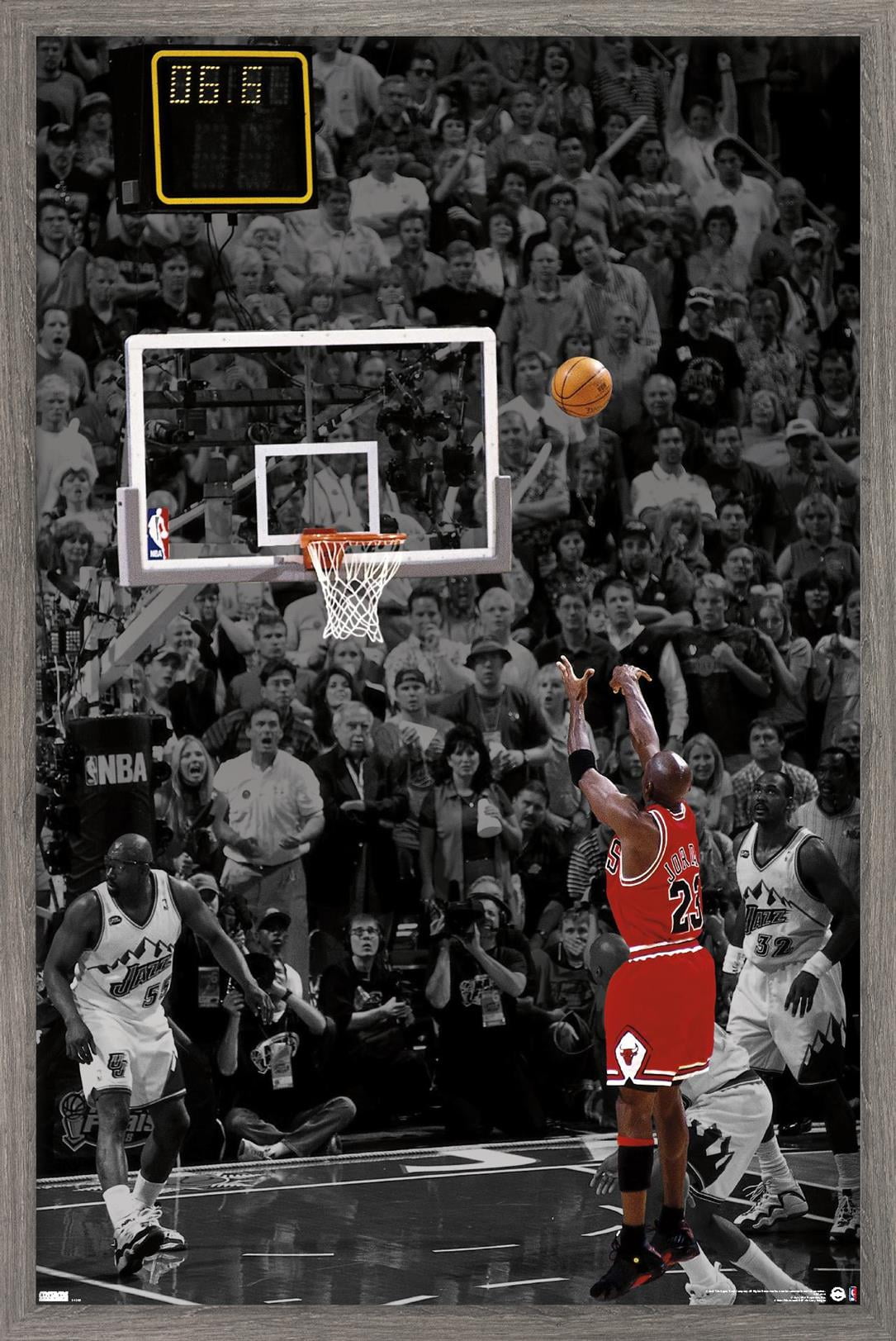 Michael Jordan - The Shot Wall Poster, 22.375" x 34" Framed - Walmart.com