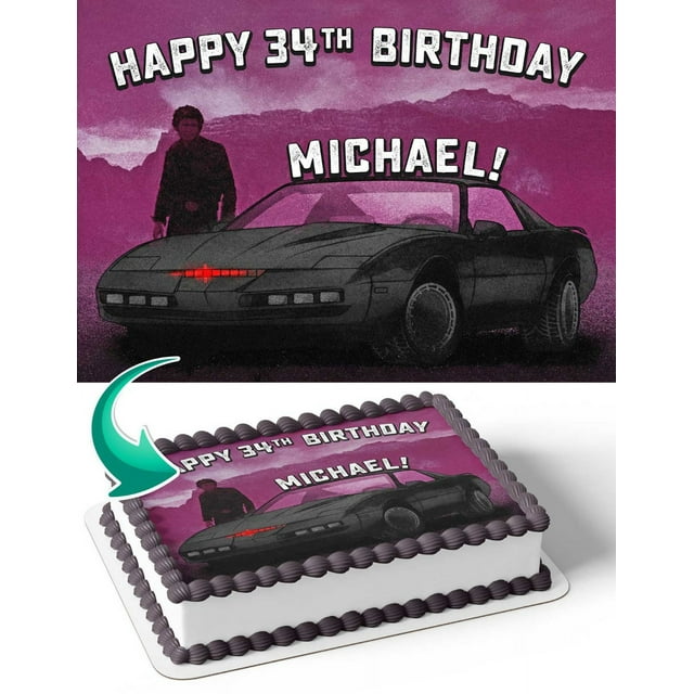 Michael Knight Rider Kitt Edible Cake Image Topper Personalized ...