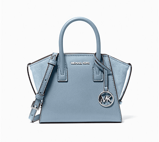 Michael Kors Avril Extra-Small Leather Satchel Crossbody Bag Pale Blue ...