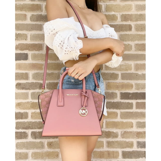 Michael Kors Avril Small Top Zip Satchel Shoulder Crossbody Bag MK Pink Rose MK - Walmart.com
