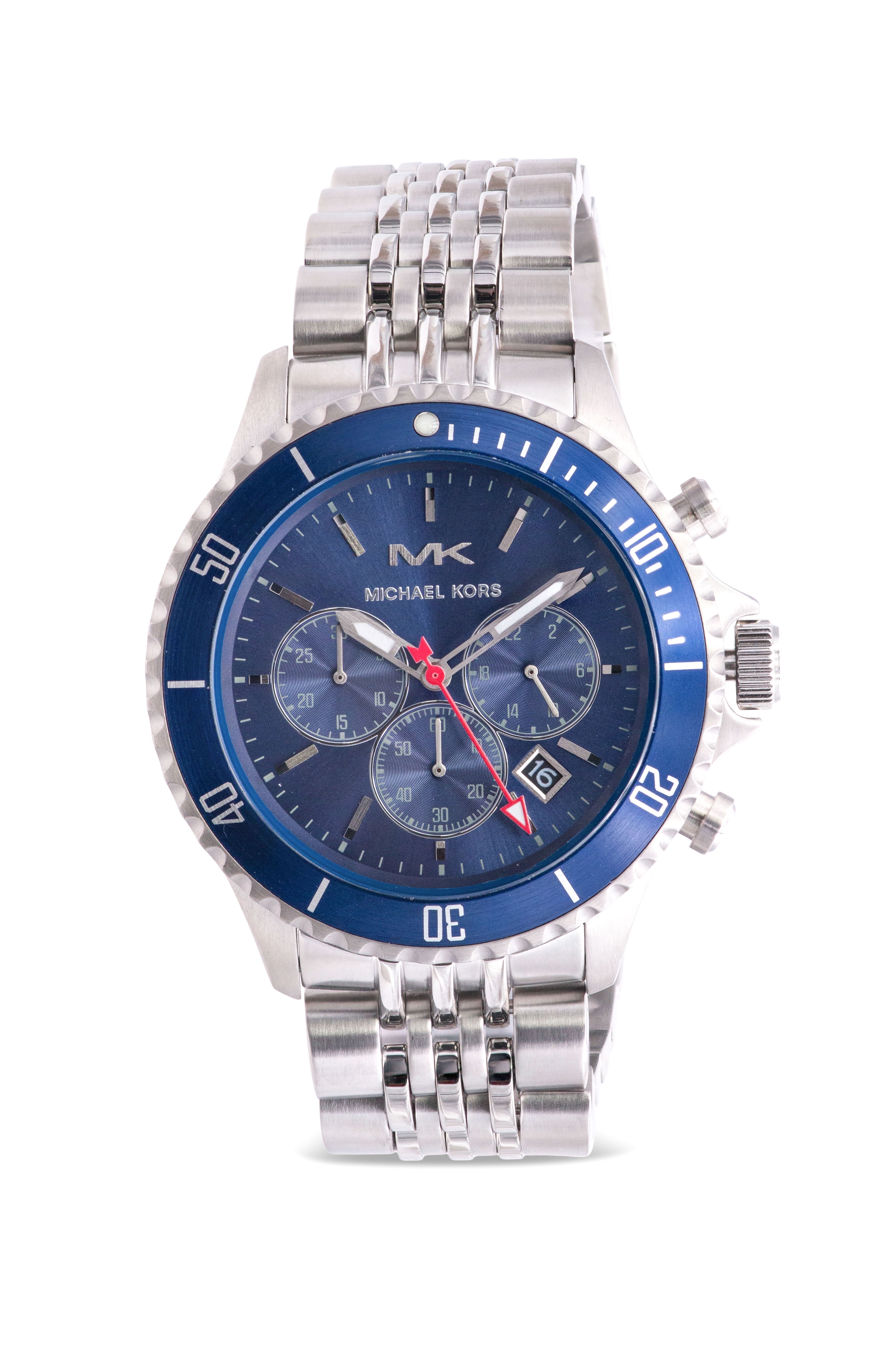 Michael Kors Bayville Chronograph Quartz Crystal Blue Dial Men's Watch ...
