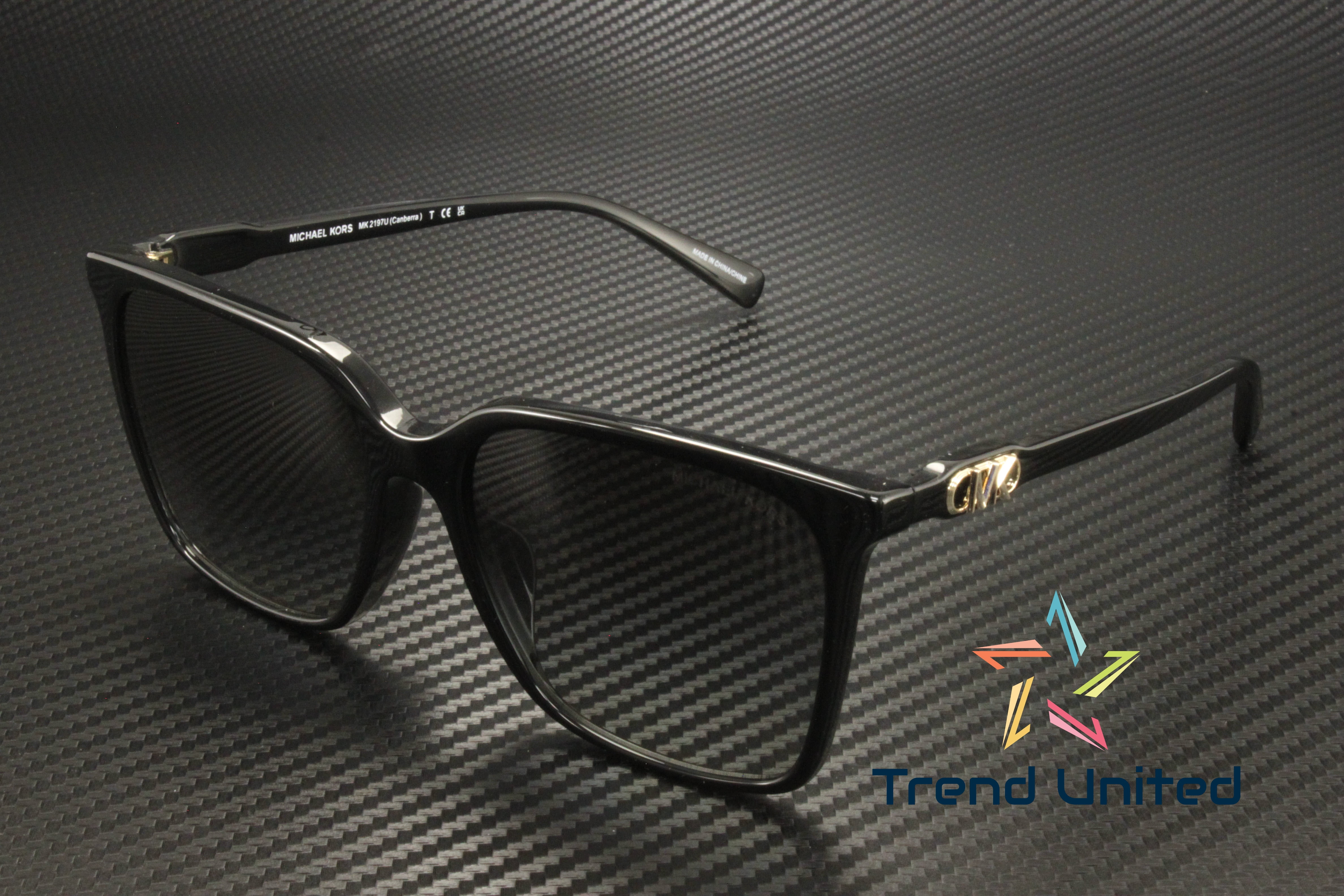 Michael Kors CANBERRA MK 2197U Plastic Womens Square Sunglasses Black 56mm Adult - Walmart.com