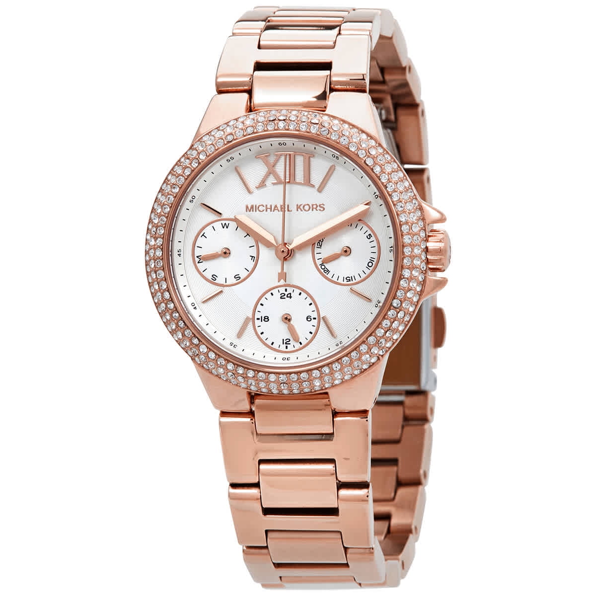 Michael Kors Camille Chronograph Quartz Crystal White Dial Ladies Watch ...