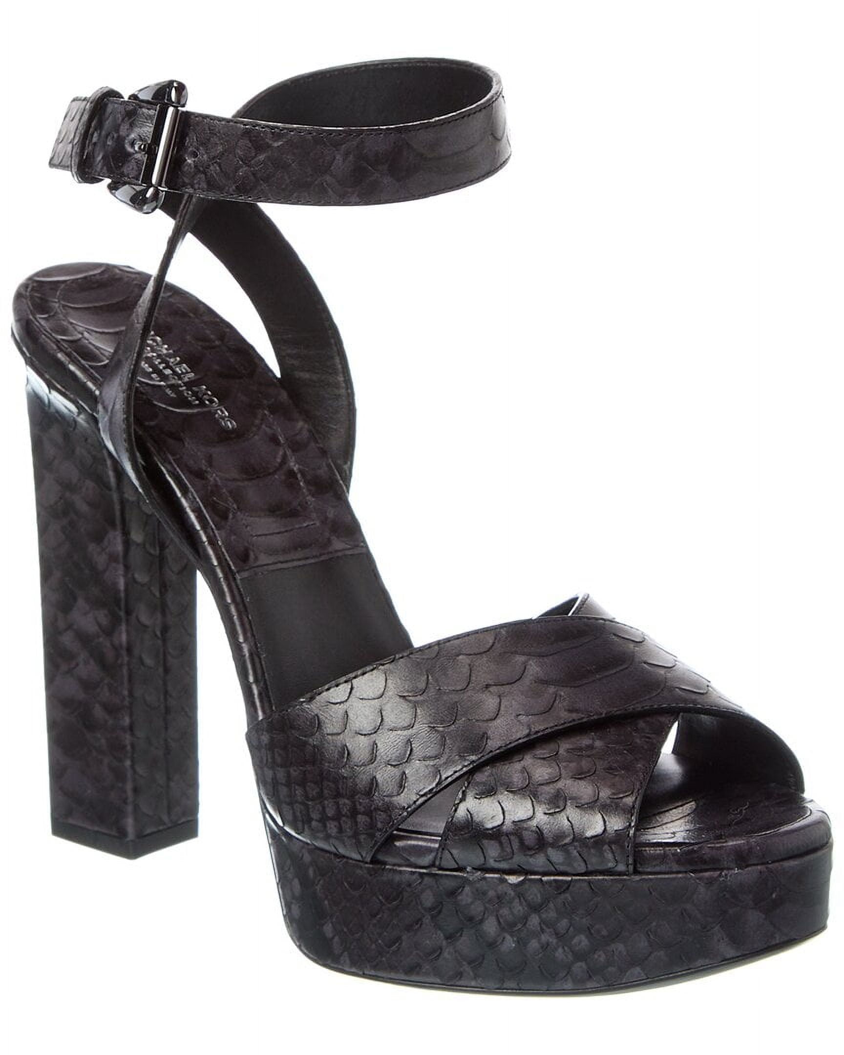 Michael Kors Cannon Runway Python-Embossed Leather Platform Sandal, 40 ...