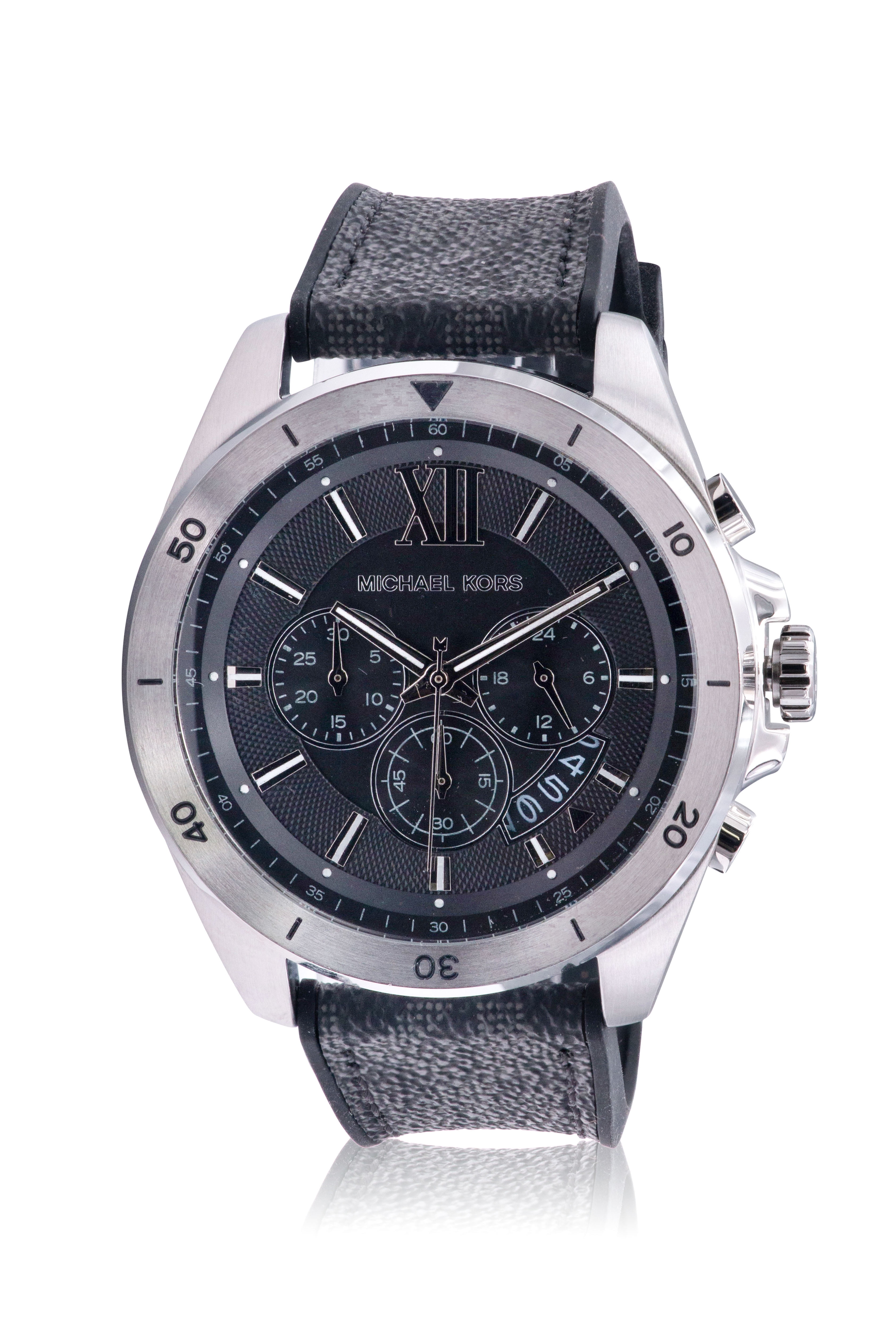 Michael Kors Brecken Chronograph Black PVC Mens Watch - Walmart.com