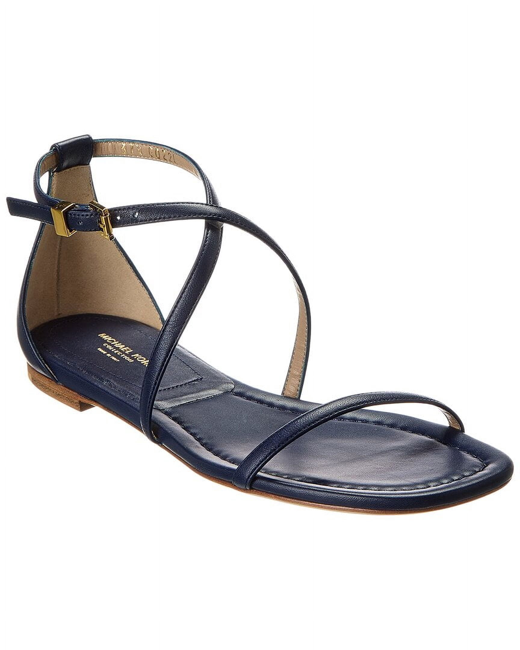 Michael Kors Collection Polly Runway Leather Sandal, 38, Blue - Walmart.com