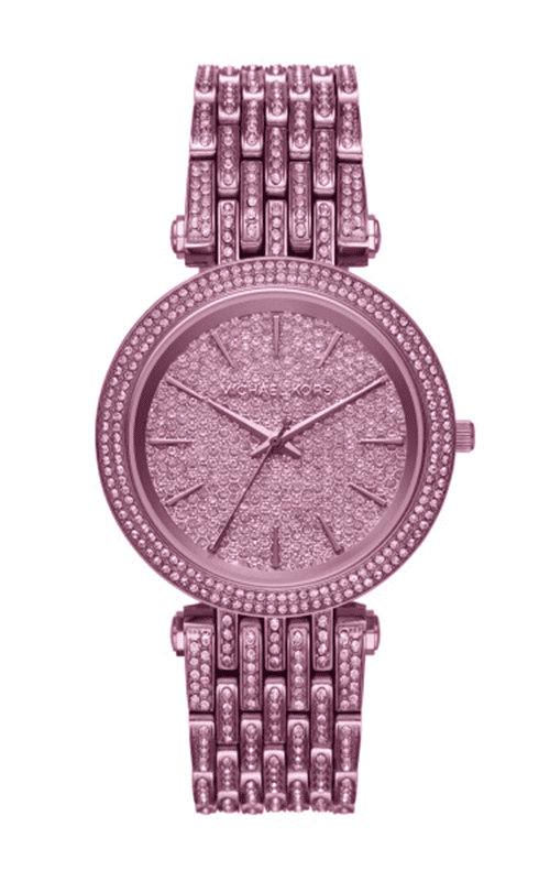 Michael Kors Darci Crystals Pave Glitz Slim Purple Dial Women's Watch ...