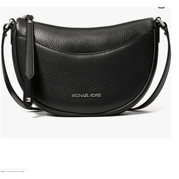 Michael Kors Dover Small Leather Crossbody Bag Purse Handbag (Black ...