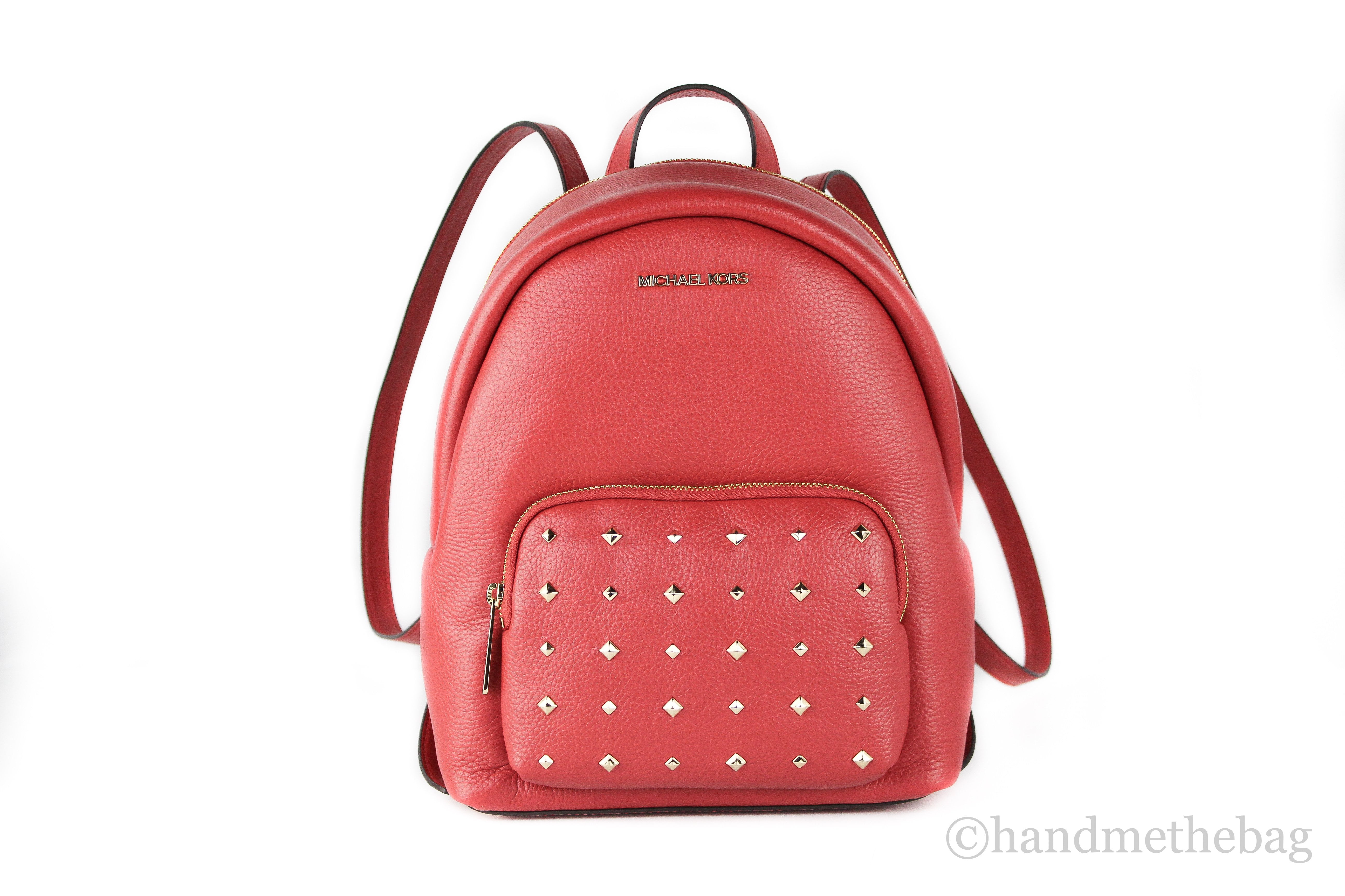 Michael kors red studded backpack store