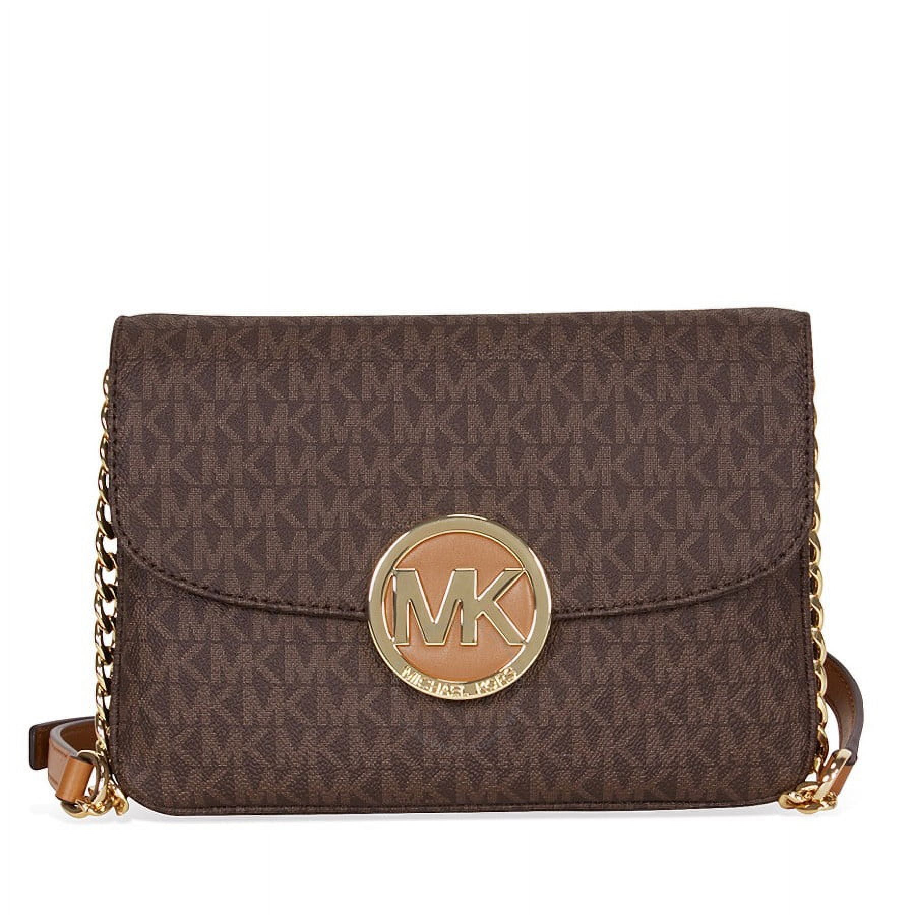 Michael Kors Flap Gusset PVC Crossbody - Brown - Walmart.com