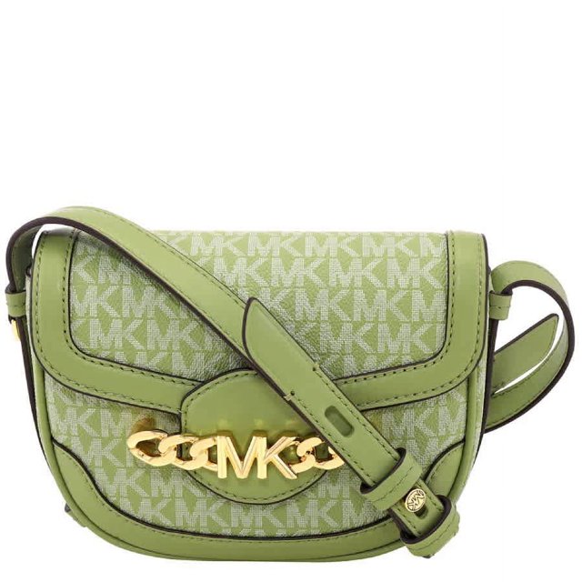 Michael Kors Hally Extra-Small Signature Logo Crossbody - Light Sage ...