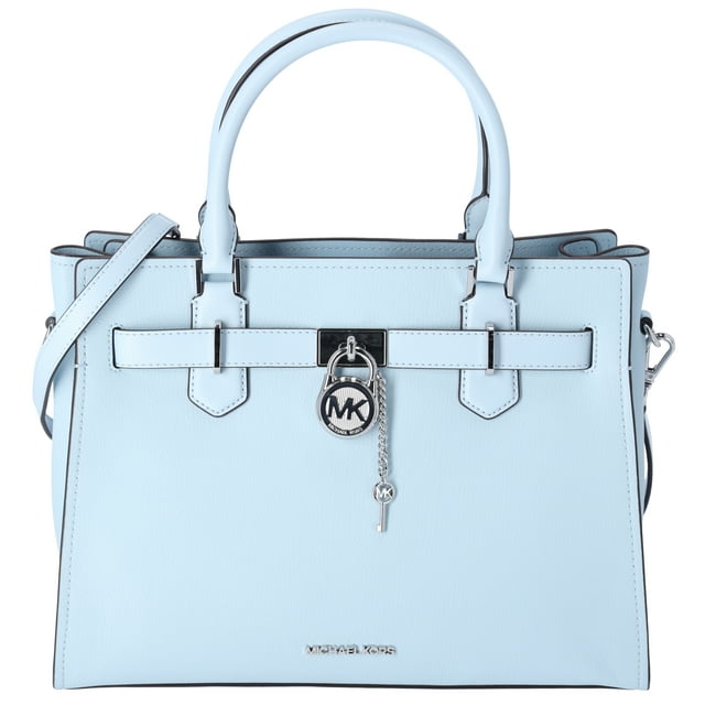 Michael Kors Hamilton Medium Leather Satchel Crossbody Bag Vista Blue - Walmart.com