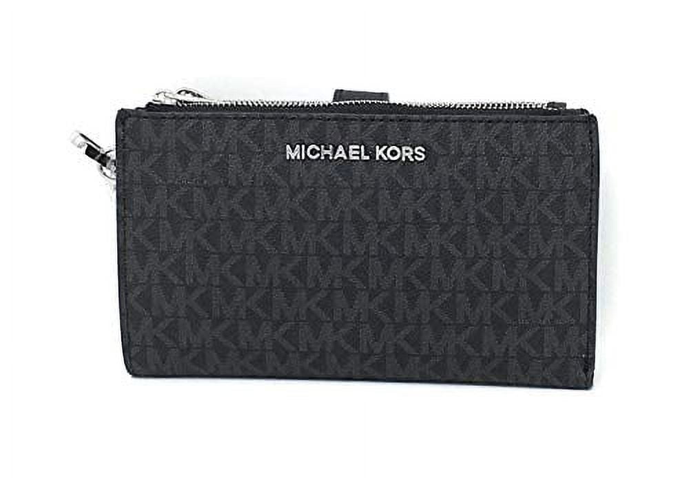 Michael Kors Large Jet Set Travel Wallet, Double Zip Wristlet, Black ...